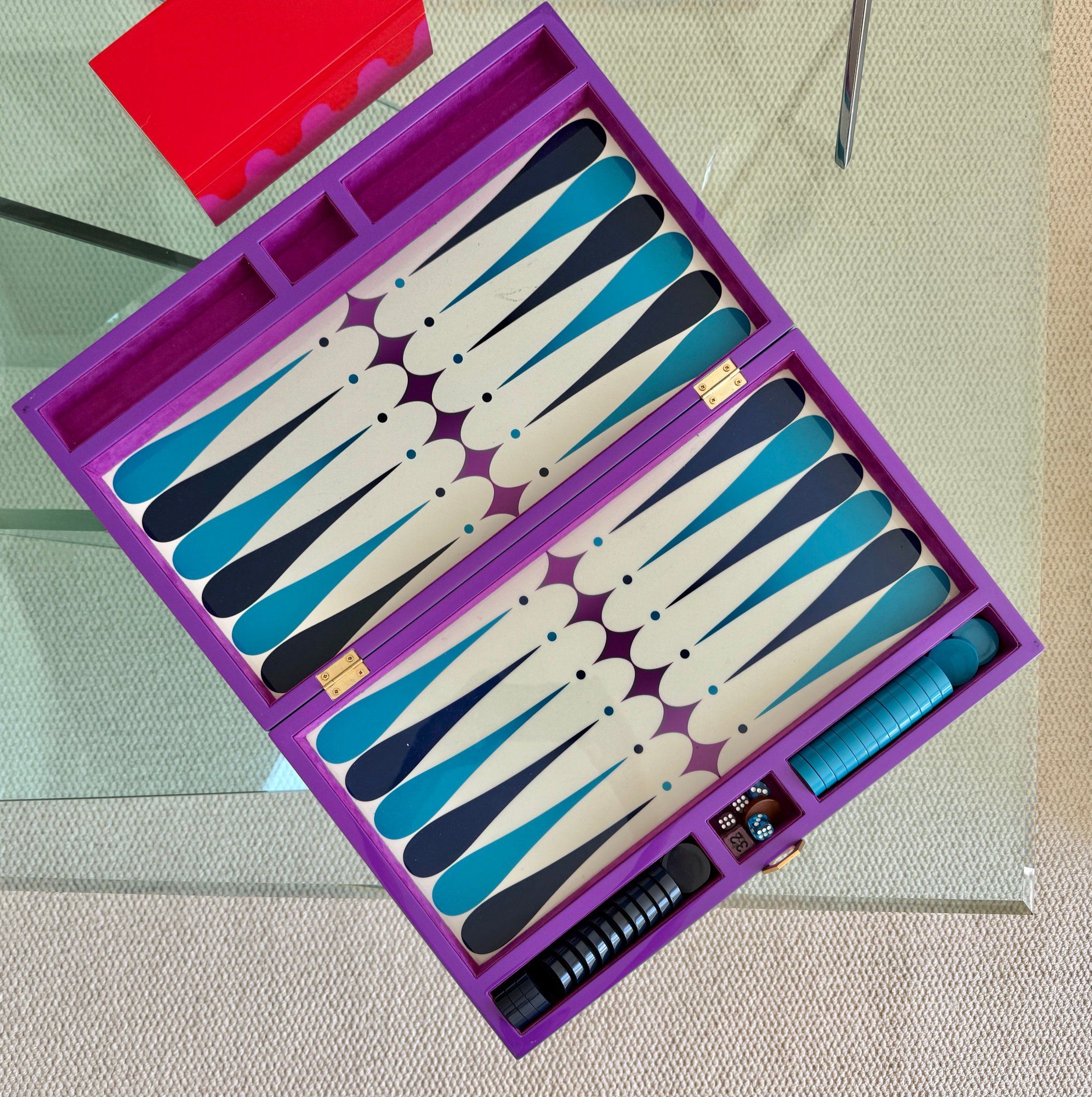 Jonathan Adler Lacquer Backgammon Set #9744 | Auctionninja.com