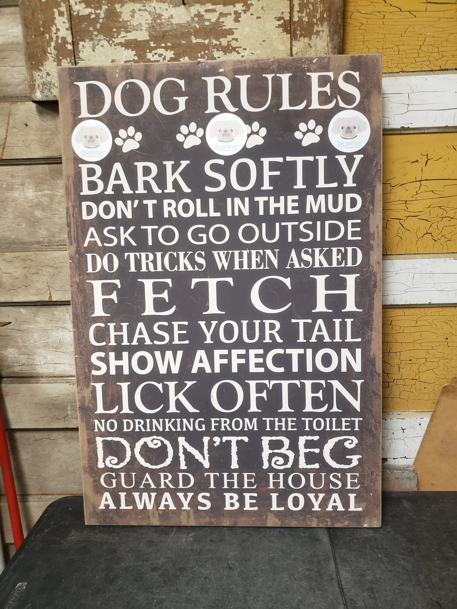 Large Dog Rules Sign H1 #28993 | Auctionninja.com