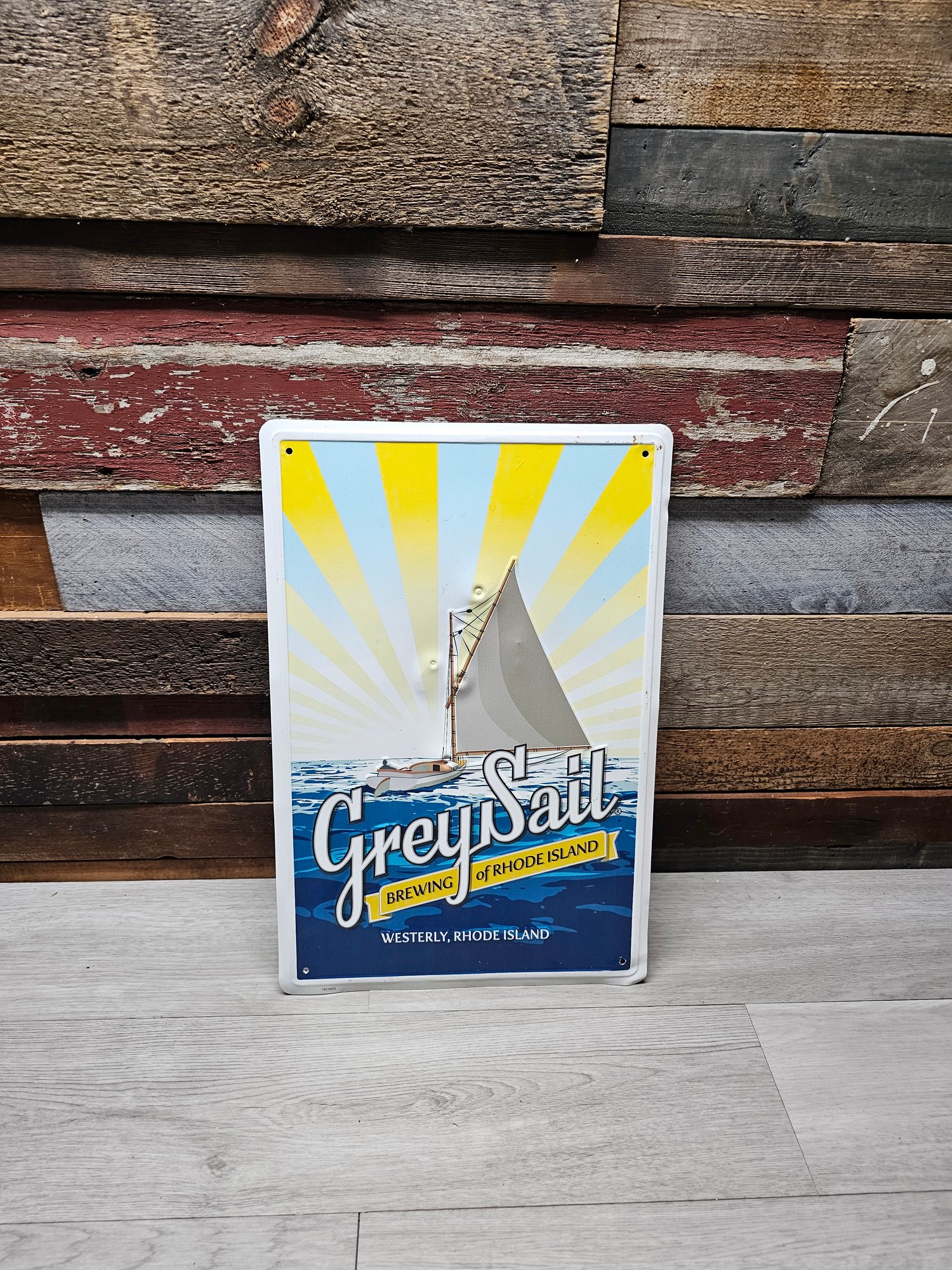 Metal Greysail Beer Sign (dented) #30106 | Auctionninja.com