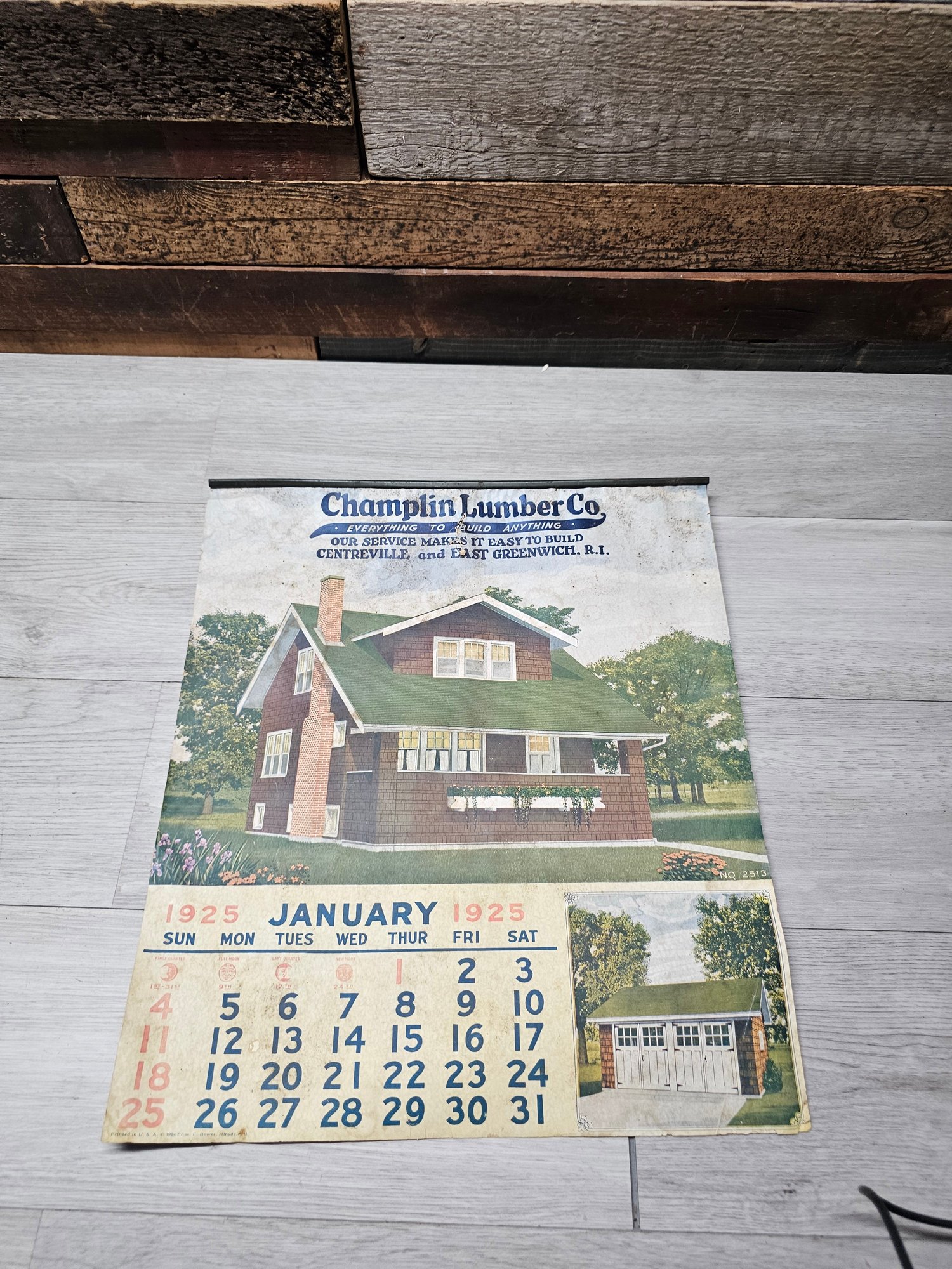 Antique 1925 Advertising Calendar From RI JB #35638 | Auctionninja.com