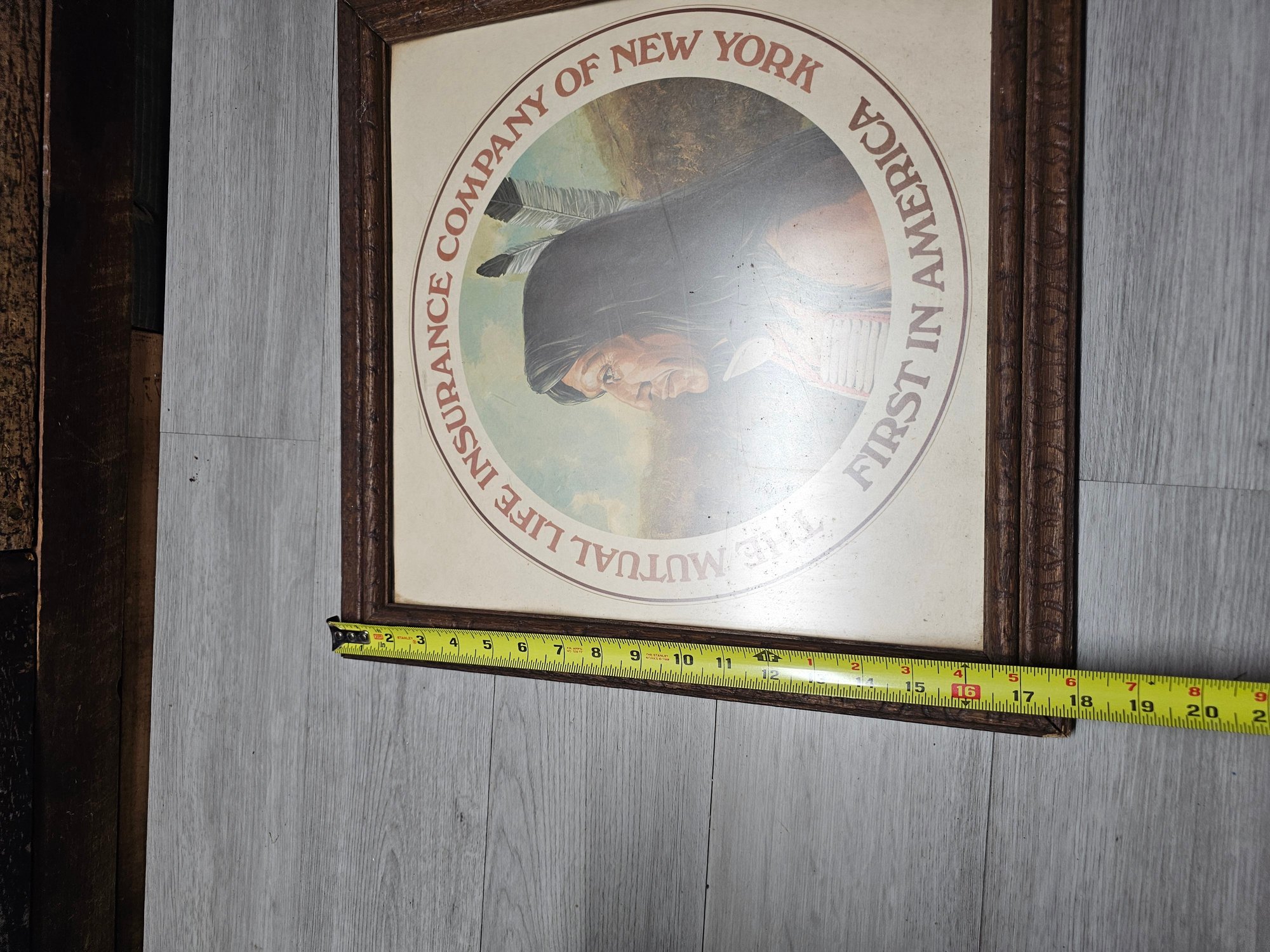 Vtg Mutual Life Insurance Advertising Piece Framed Print Native ...