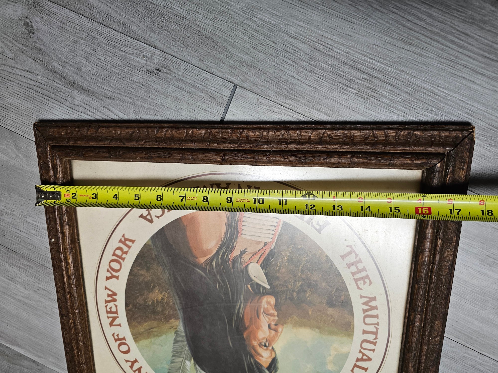 Vtg Mutual Life Insurance Advertising Piece Framed Print Native ...