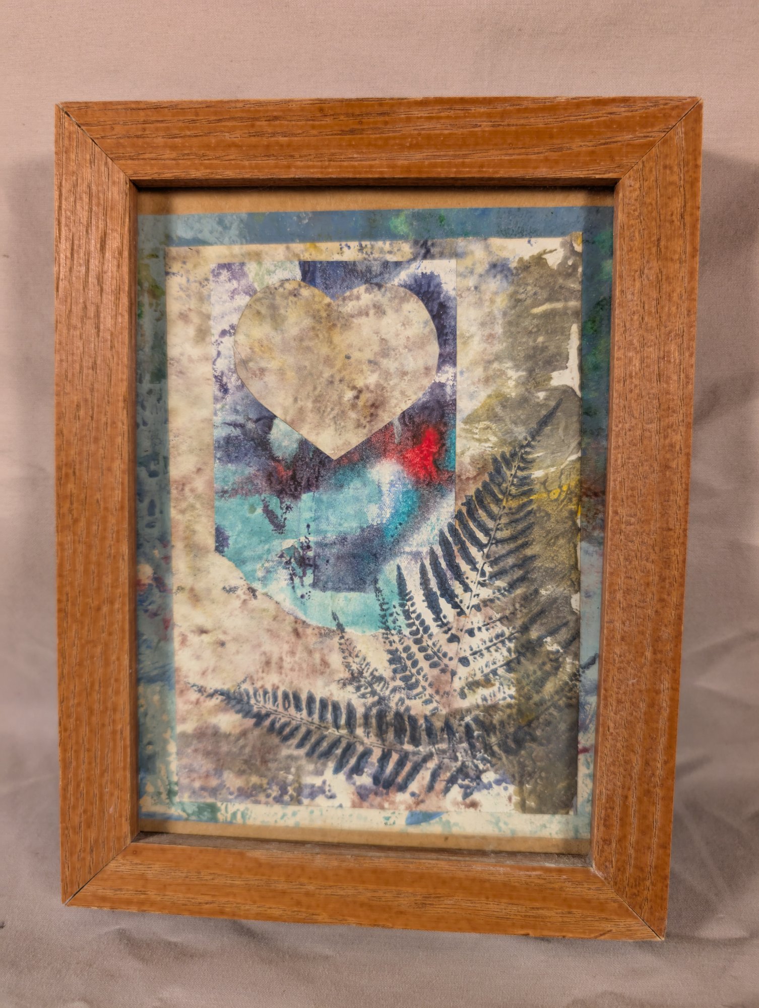 Leaf & Heart Painting/Collage - Michael DeWitt Estate Collection #1220 ...