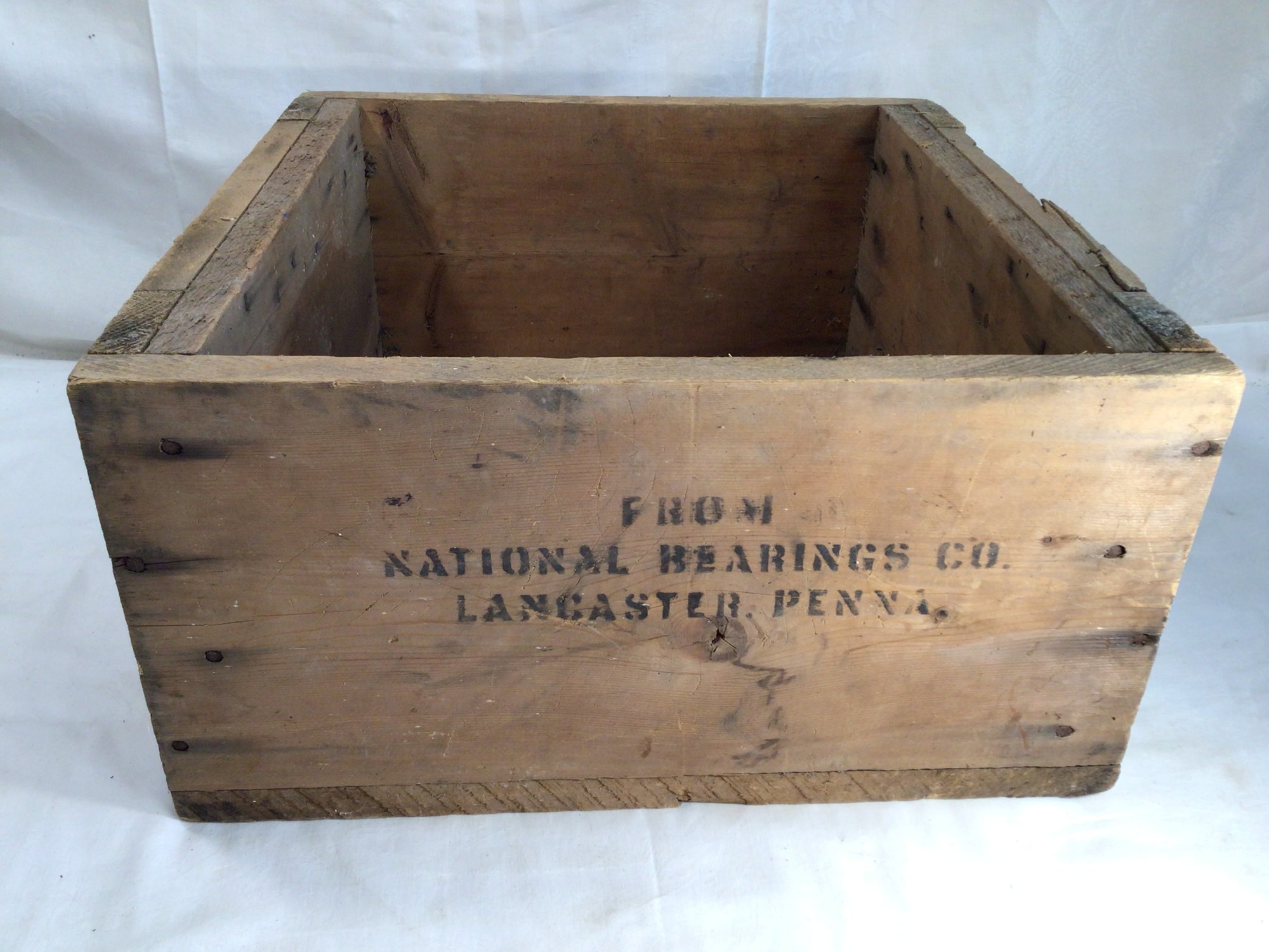 Antique Wood Crate - National Bearings Company - Lancaster, Penn. - 8.5 ...