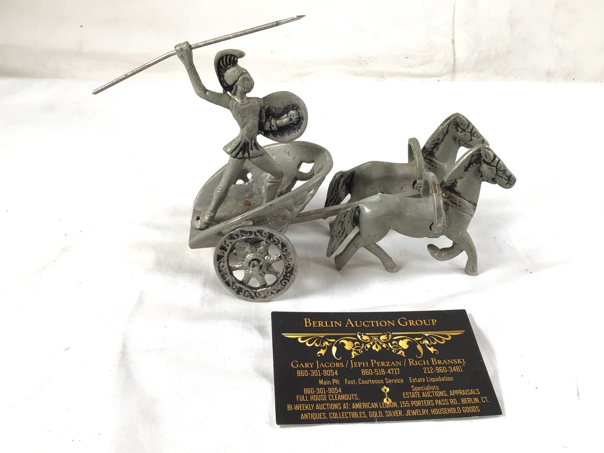 Metal Chariot And Horses Figure #22485 | Auctionninja.com