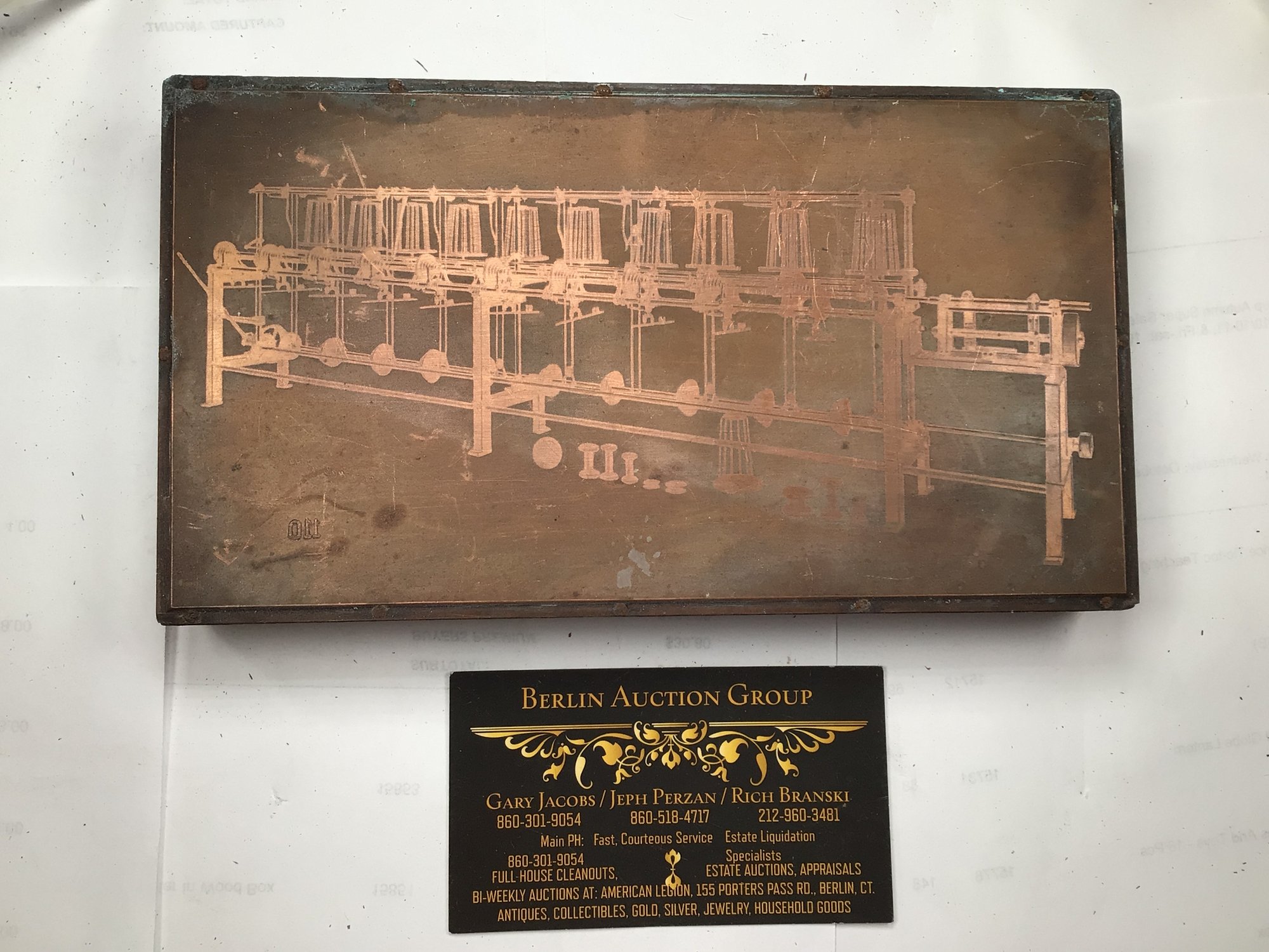 Antique Printing Block - Machine 4 - 1 In X 4 In X 7.25 In - REF#P9 ...