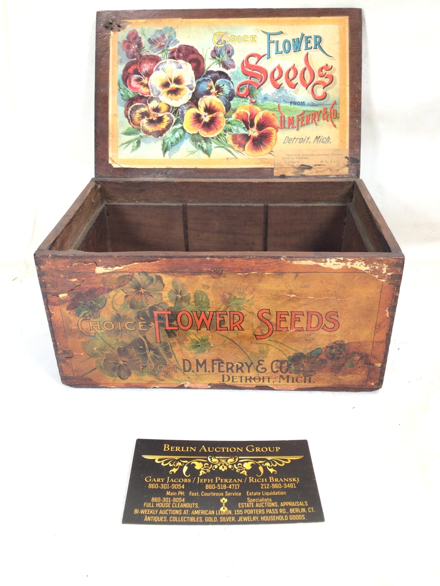 Antique Wood Seed Box #22518 | Auctionninja.com