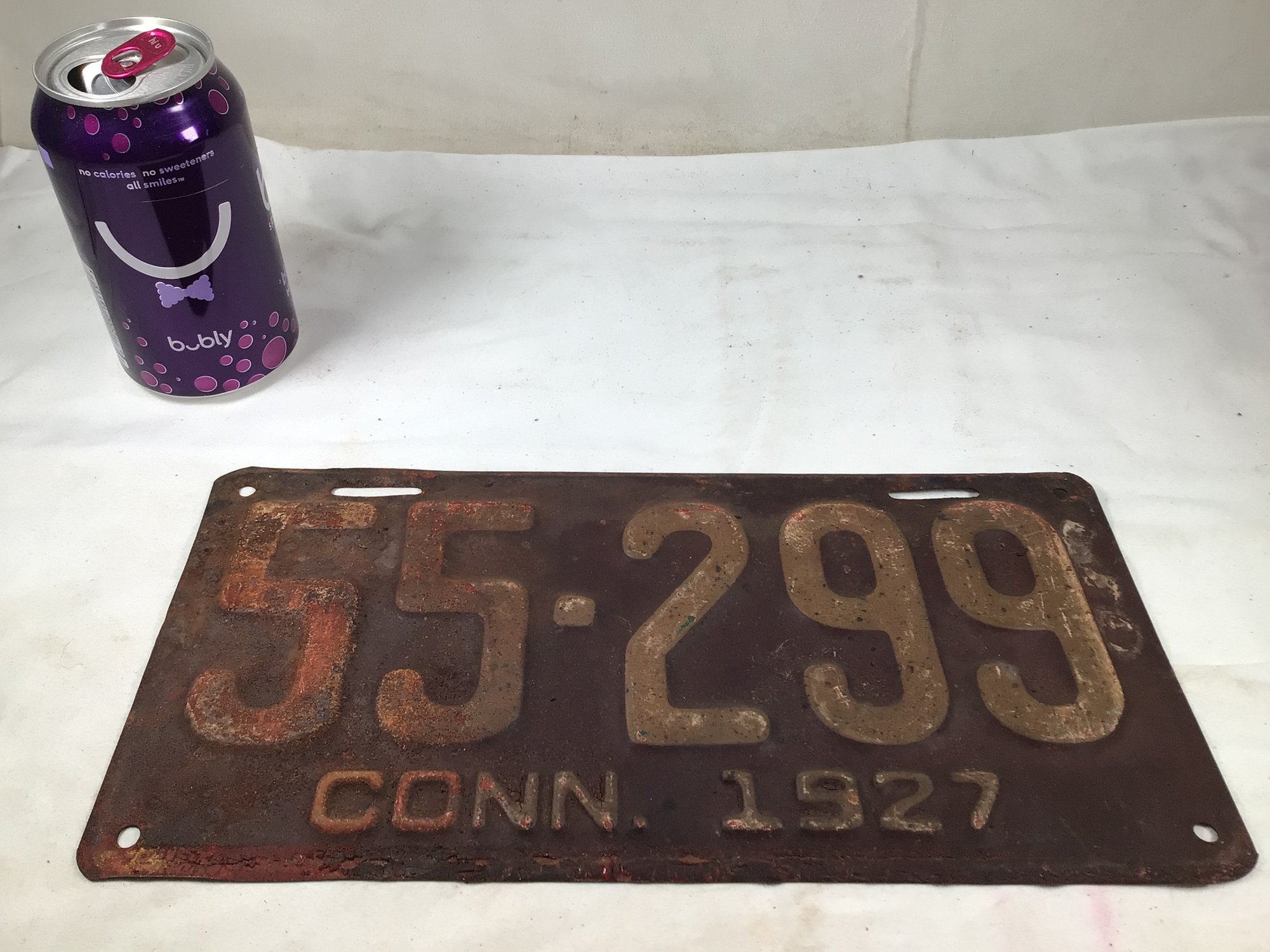 Antique License Plate - Conn., 1927, 55-299 - Ref#as28 #23355 ...