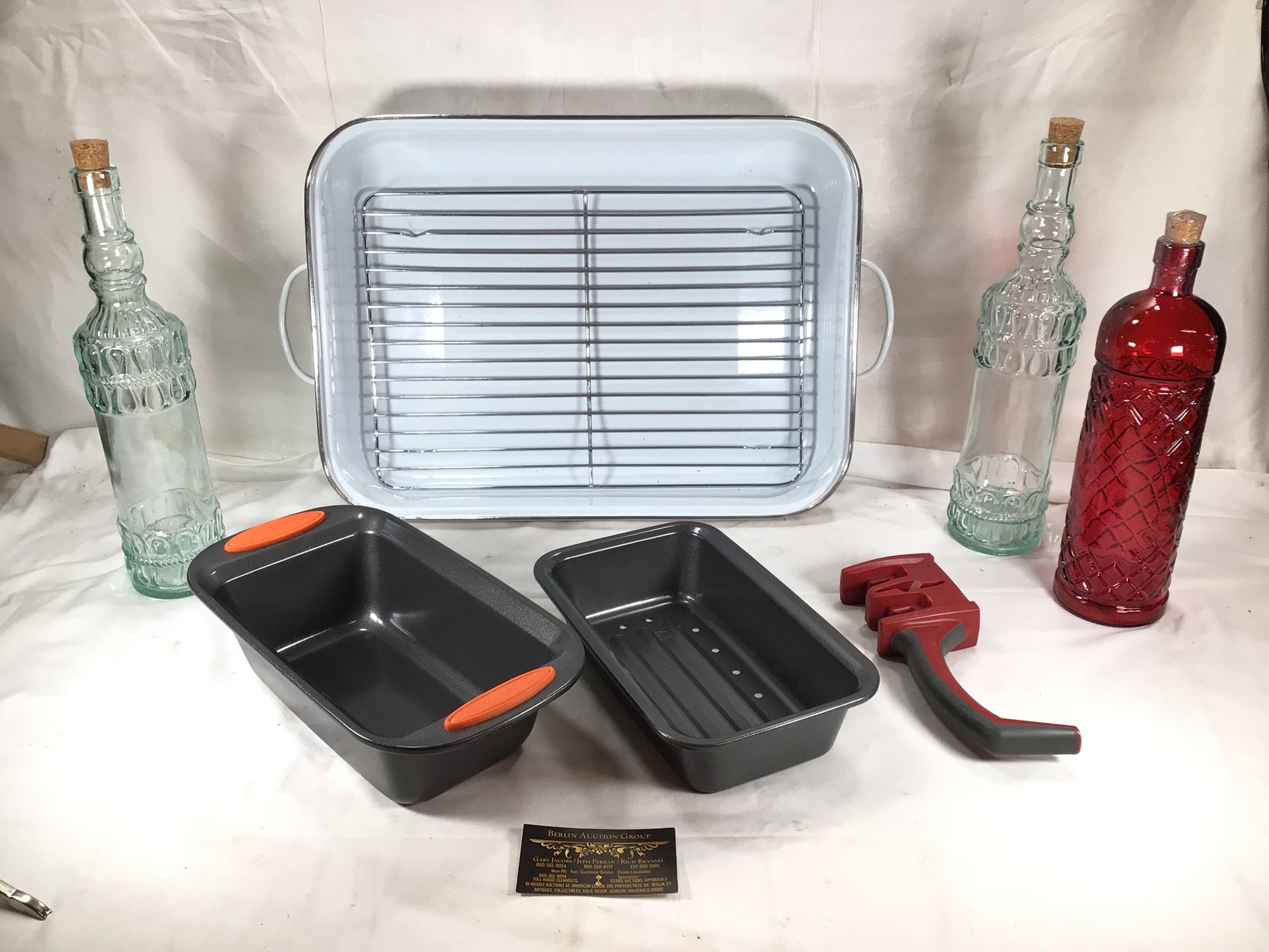 Rachel Ray Loaf Pan With Insert, 17 In X 13 In Roaster With Rack, Knife ...