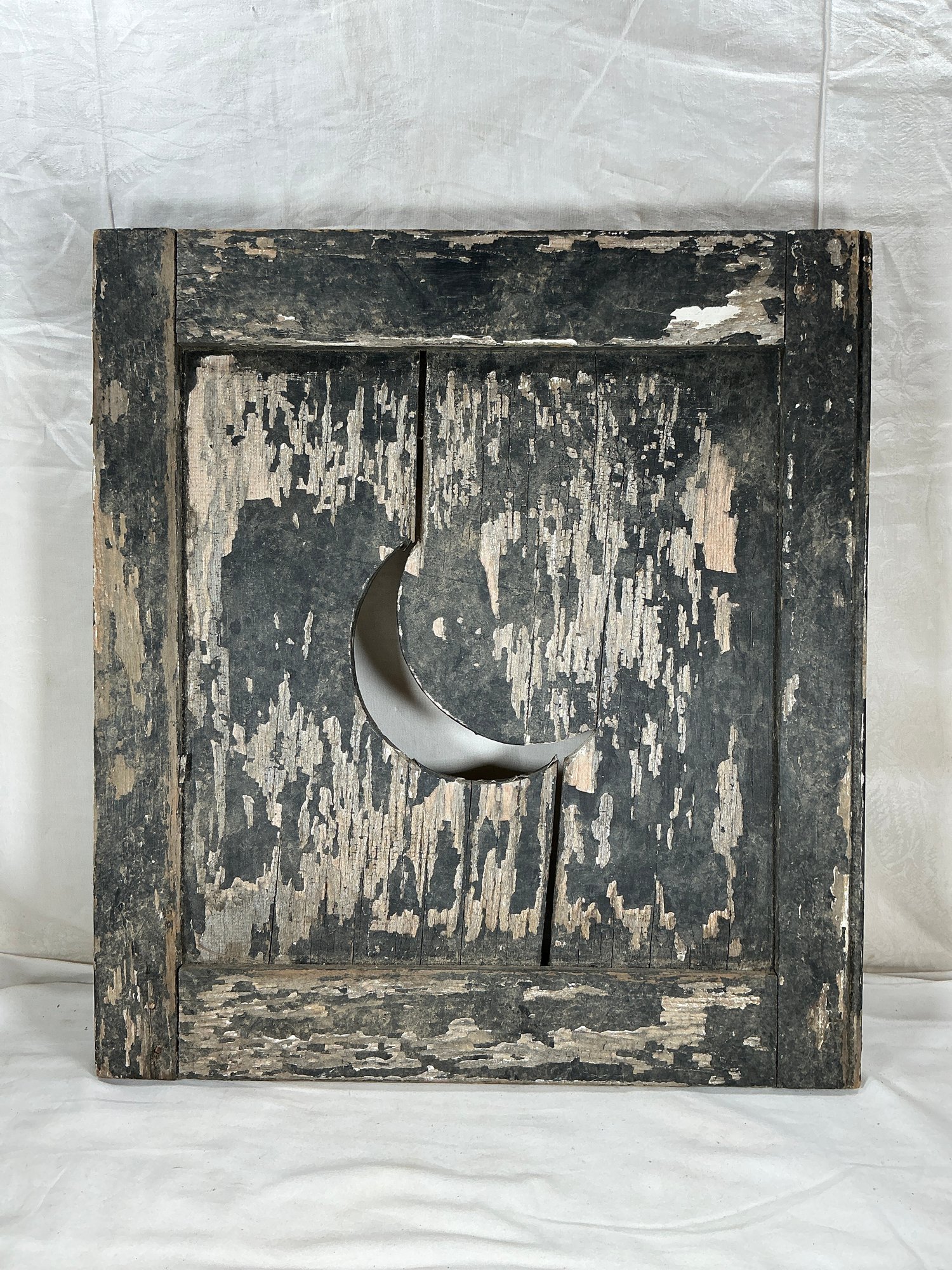 Antique Half Moon Shutter - 1 In X 17 In X 19 In, W/ Chippy Paint ...