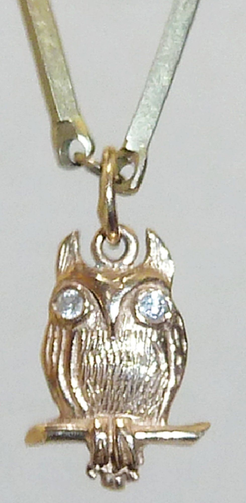 Vintage Link Chain Necklace Marked 333, Owl Diamond Pendant 9.2gr #9813 ...