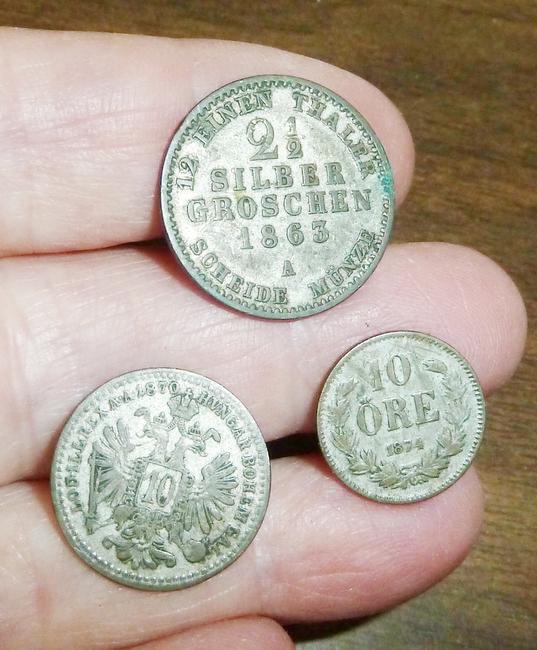 Coins, Ausrian Kreuzer, Swedish Ore & Prussian Silver Groschen #8662 ...