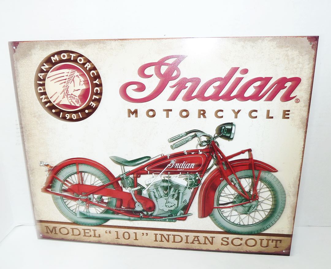 Metal INDIAN Motorcycle Sign #3322 | Auctionninja.com