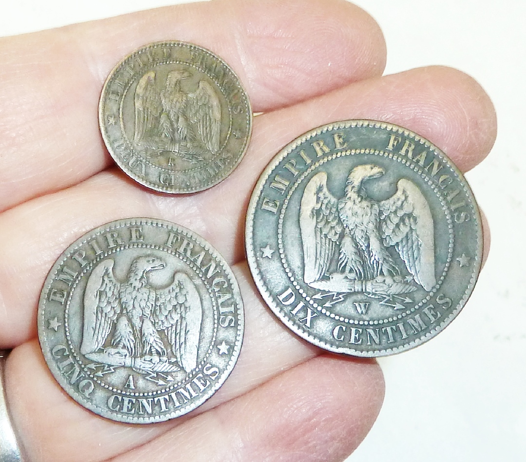 3 French Napolionic Coins, 1853, 1854, 1862 #8147 | Auctionninja.com