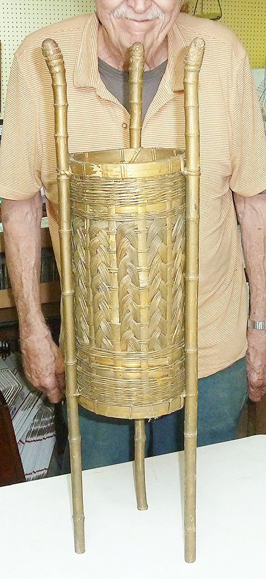 Vintage Wicker Rattan Sewing Knitting Stand 28" Tallest #9099 ...