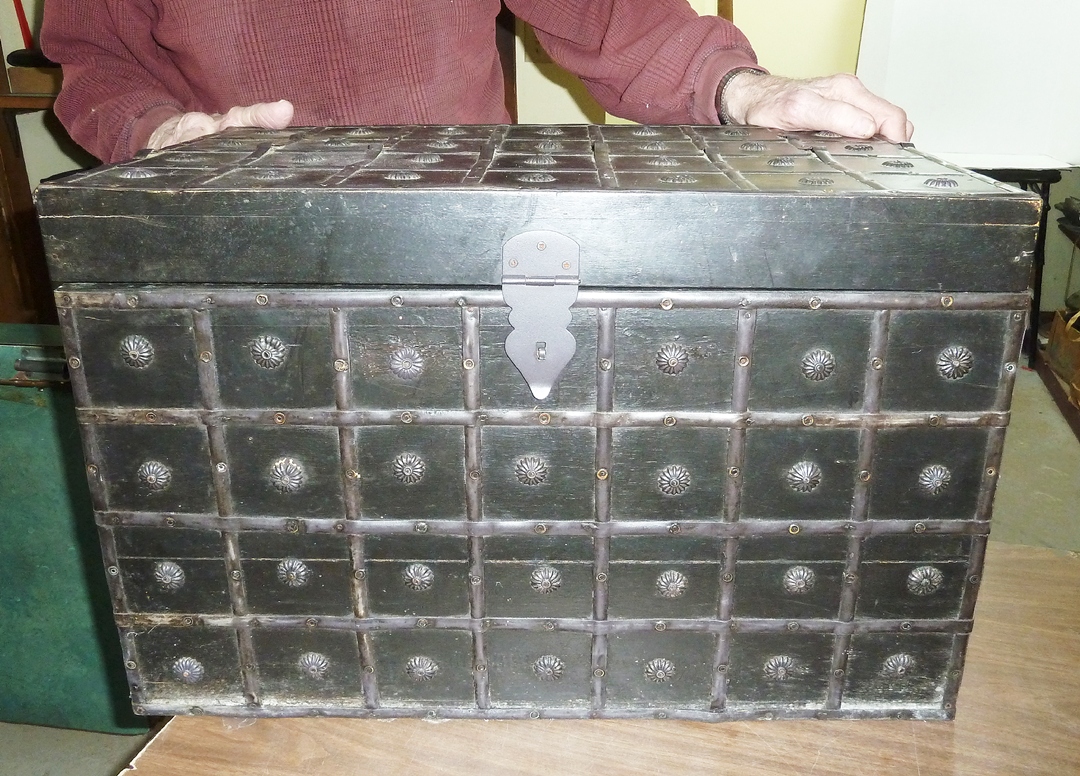 Vintage Stud Decorated Trunk #8598 | Auctionninja.com