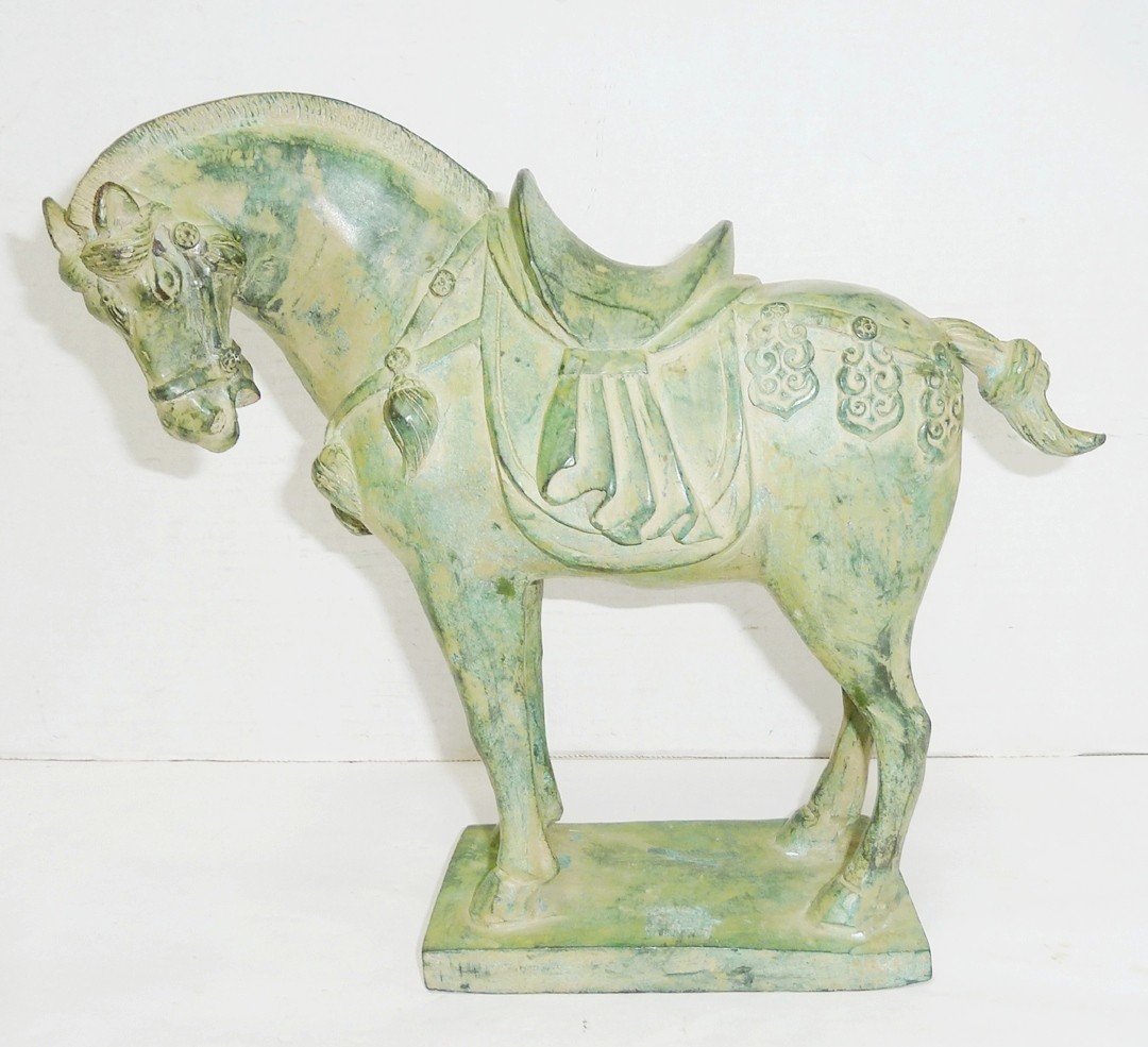 Verde, Brass Tang Horse Statue #9786 | Auctionninja.com