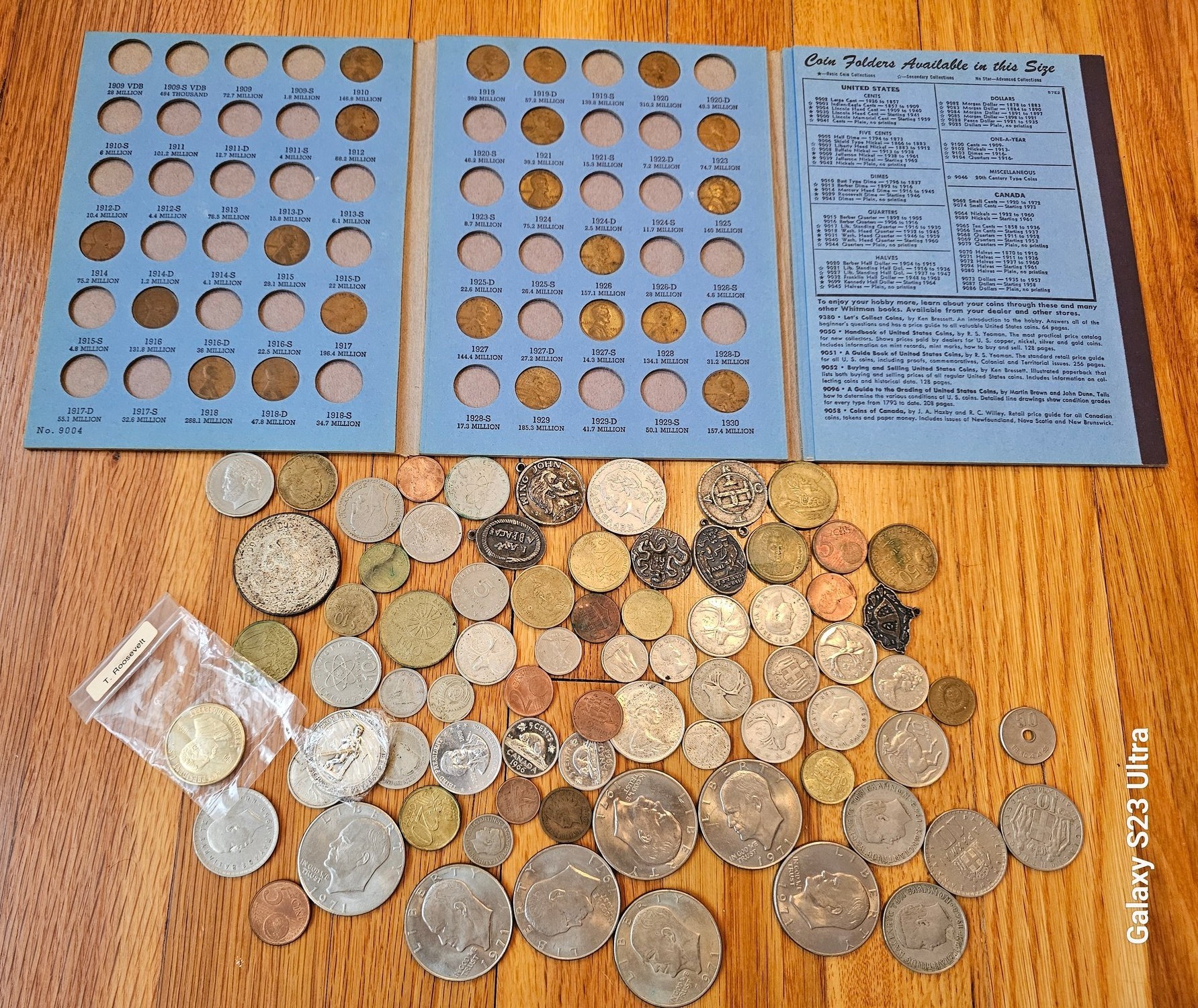 Mixed Coin Collection Lot U.S. Wheat Pennies Folder, World Coins ...