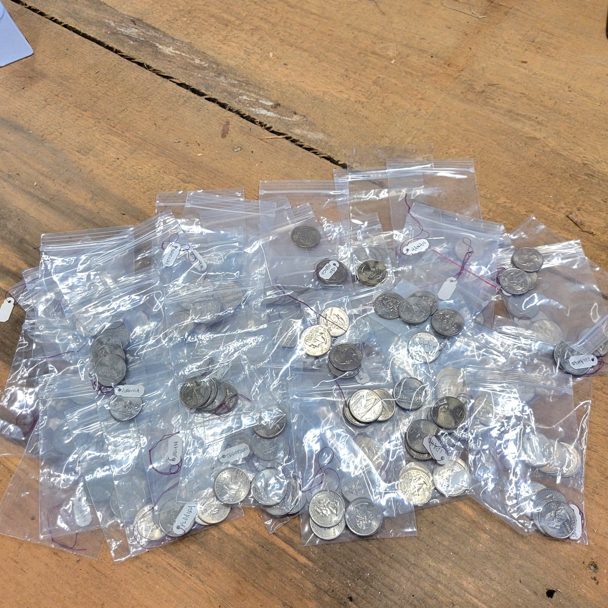 50 State Quarters Separated In Bags By State (Barn Backroom) #63941 ...