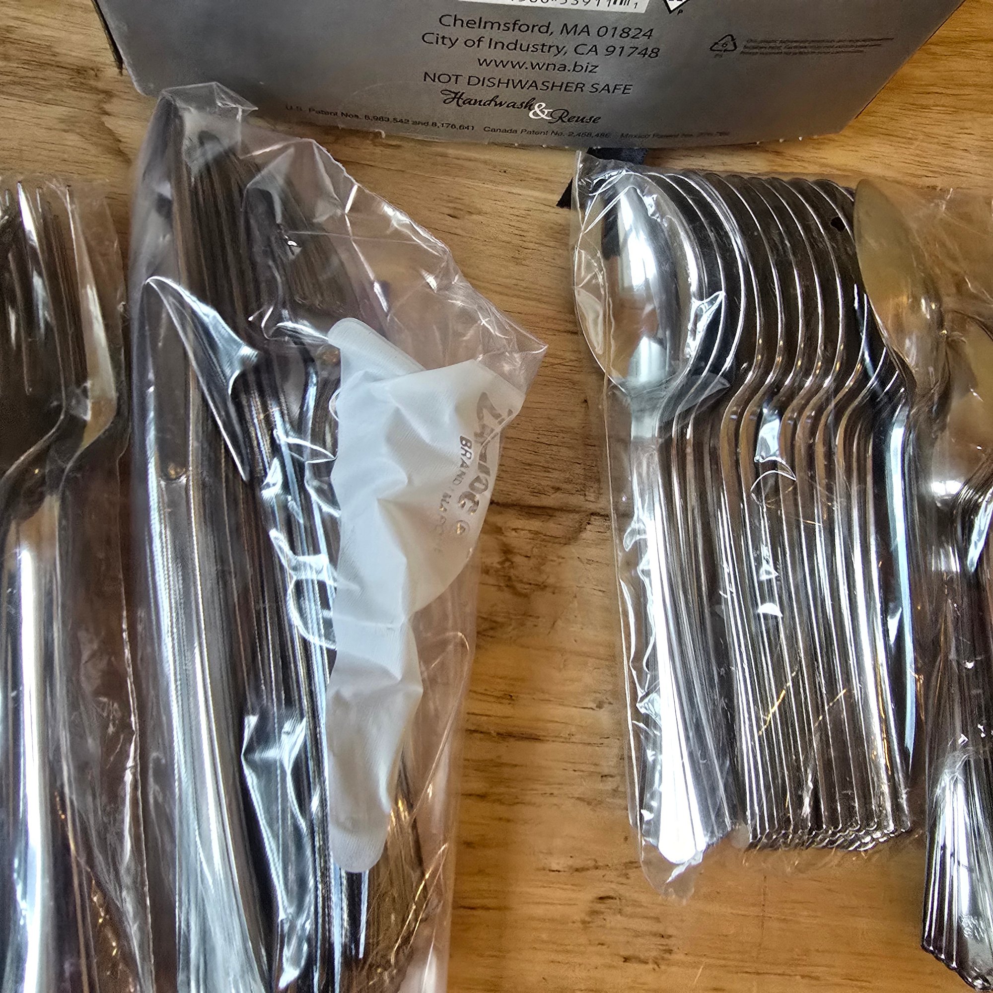 2 Boxes Of Reflections Heavyweight Silver Plastic Cutlery USA Made (Kit ...