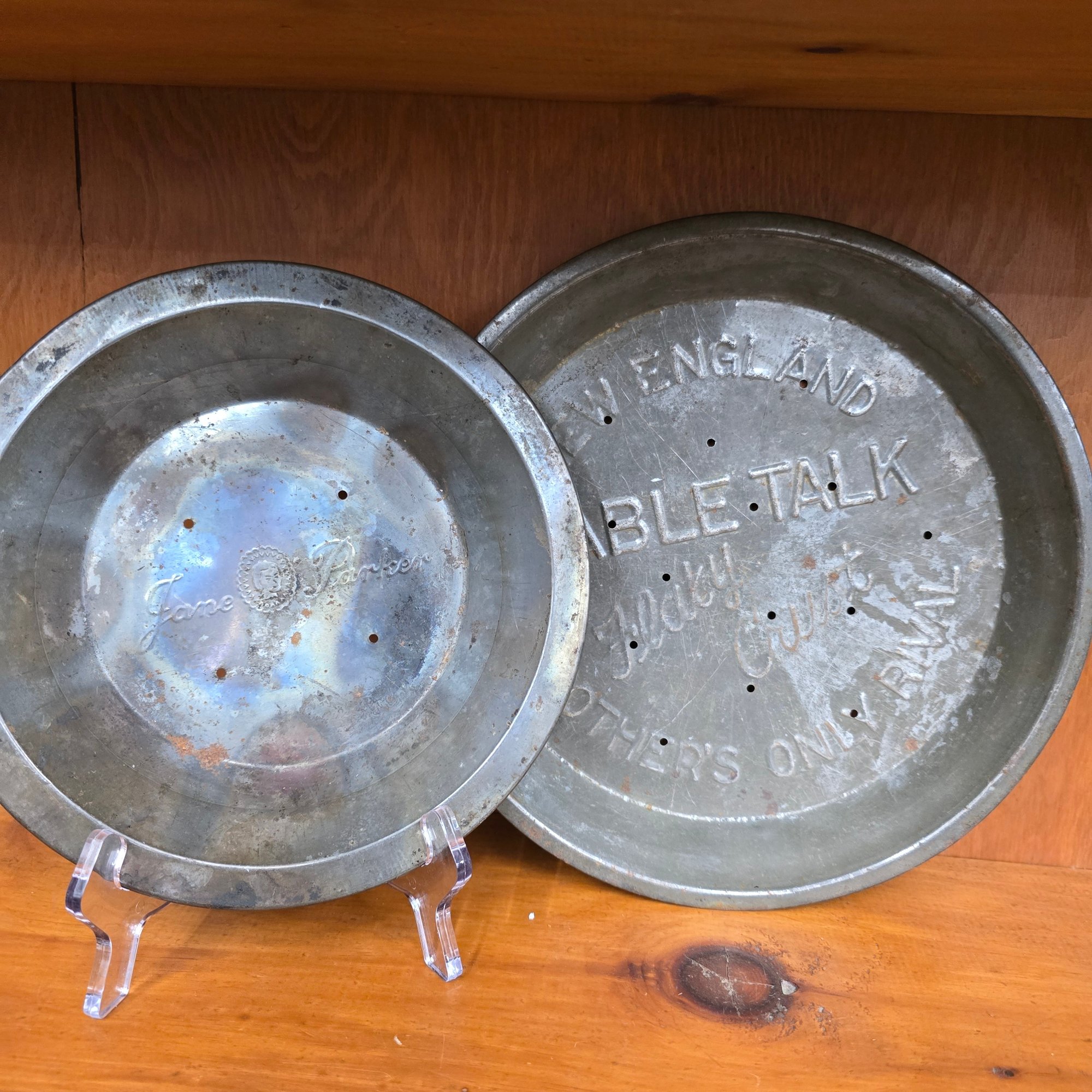 Vintage Jane Parker And New England Table Talk Pie Tin Plate With ...