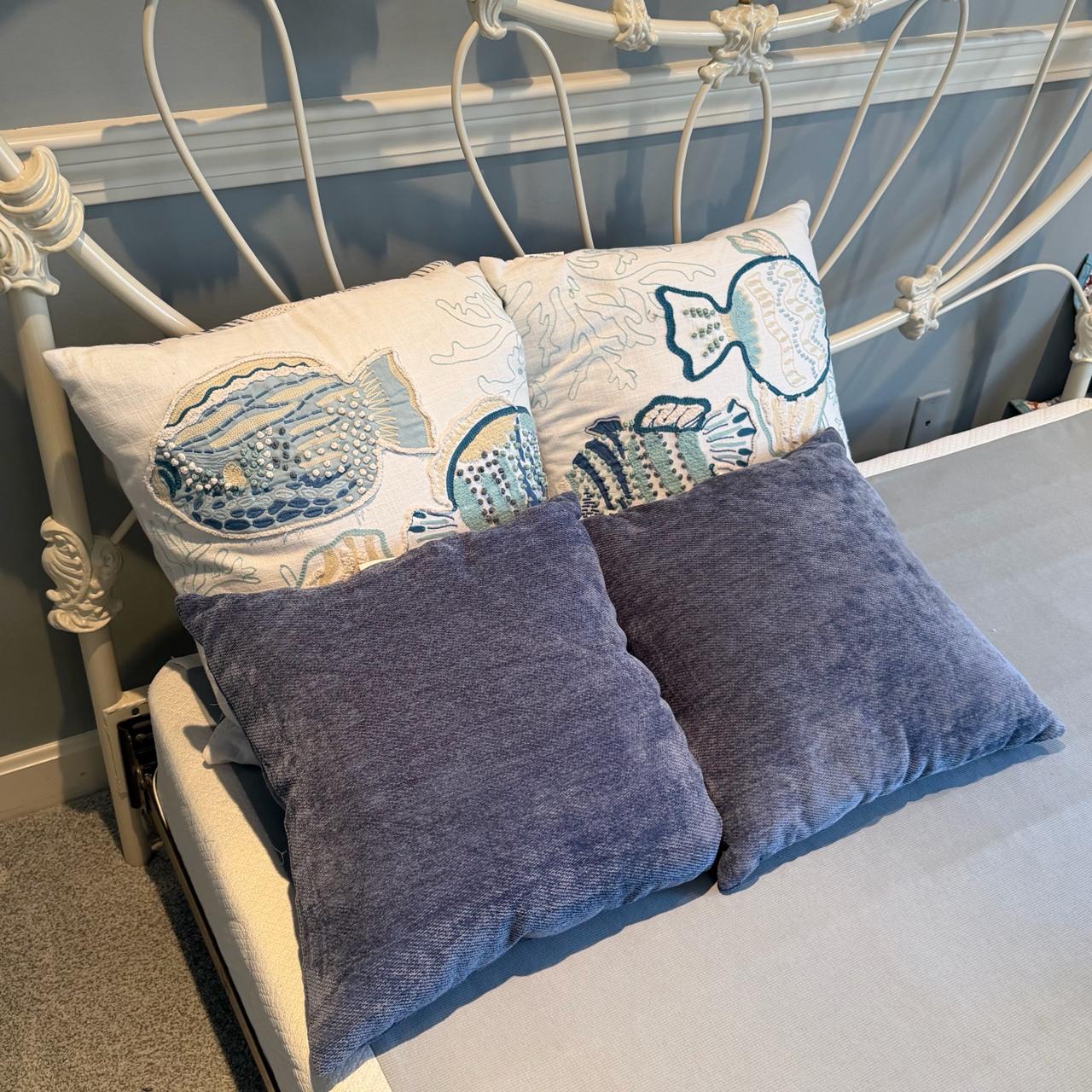 Fish And Coral Embroidery Decorative Throw Pillows (Lot #2) #121716 ...