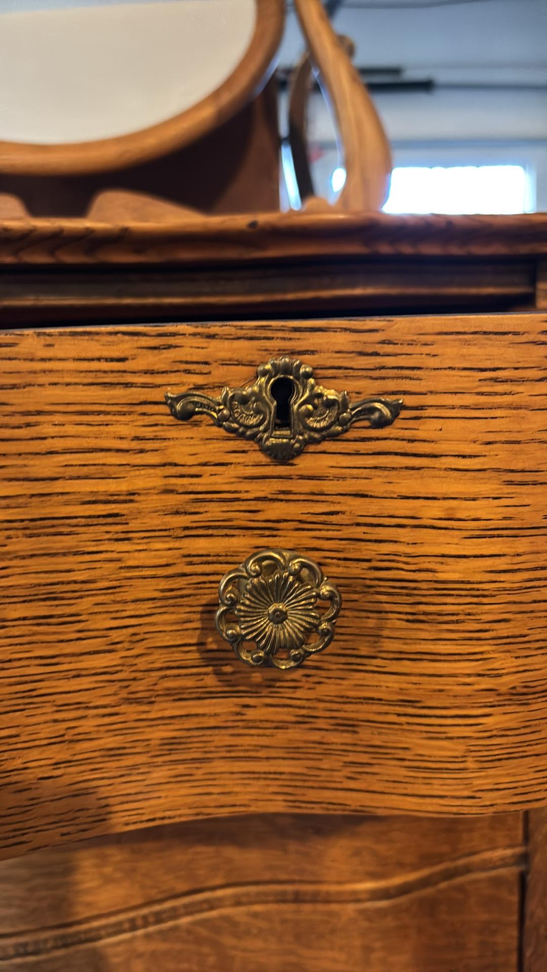 Antique Oak Dresser W/ Mirror, 6 Drawers - PICKUP IN AMHERST - Restored ...