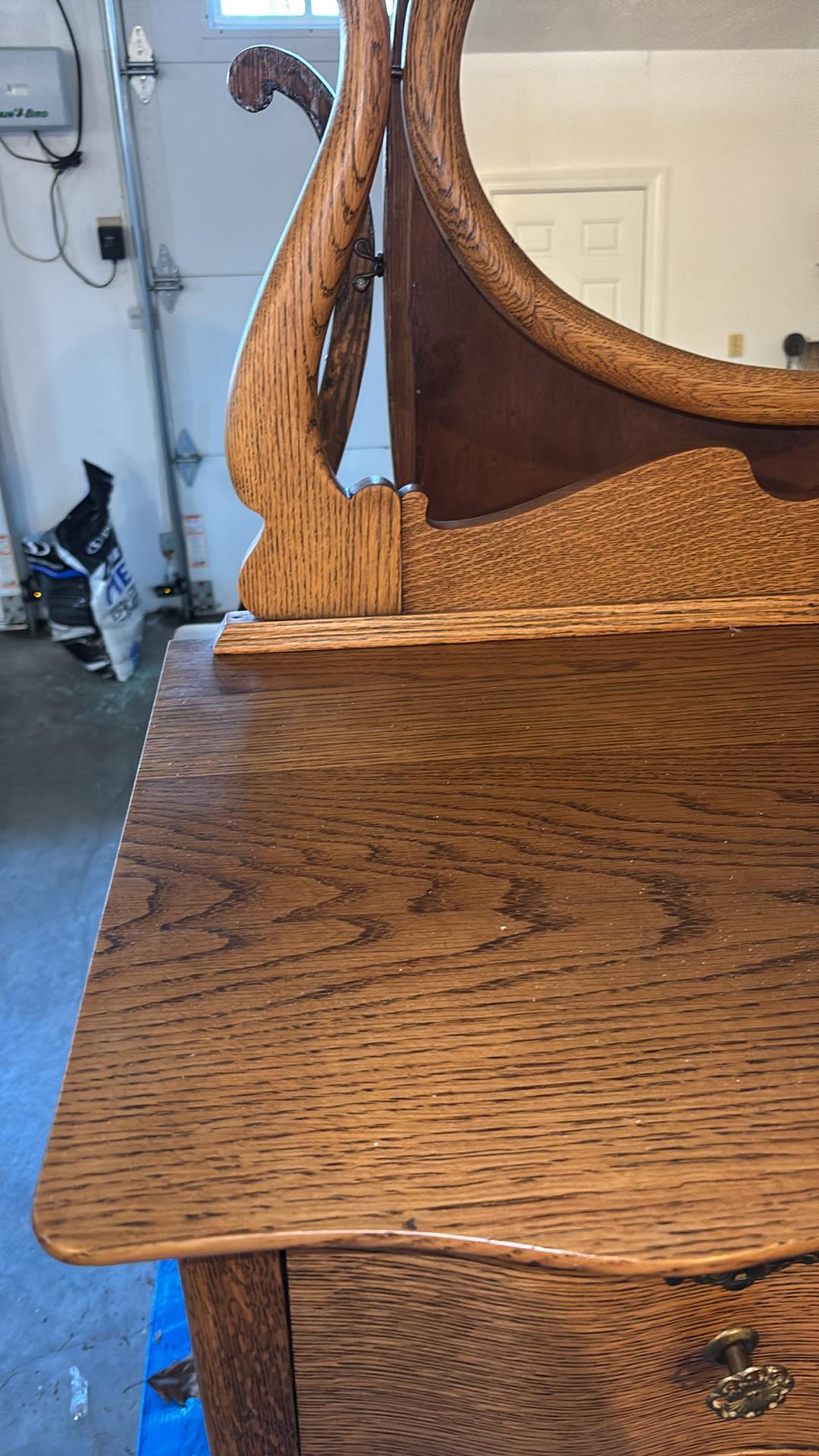 Antique Oak Dresser W/ Mirror, 6 Drawers - PICKUP IN AMHERST - Restored ...