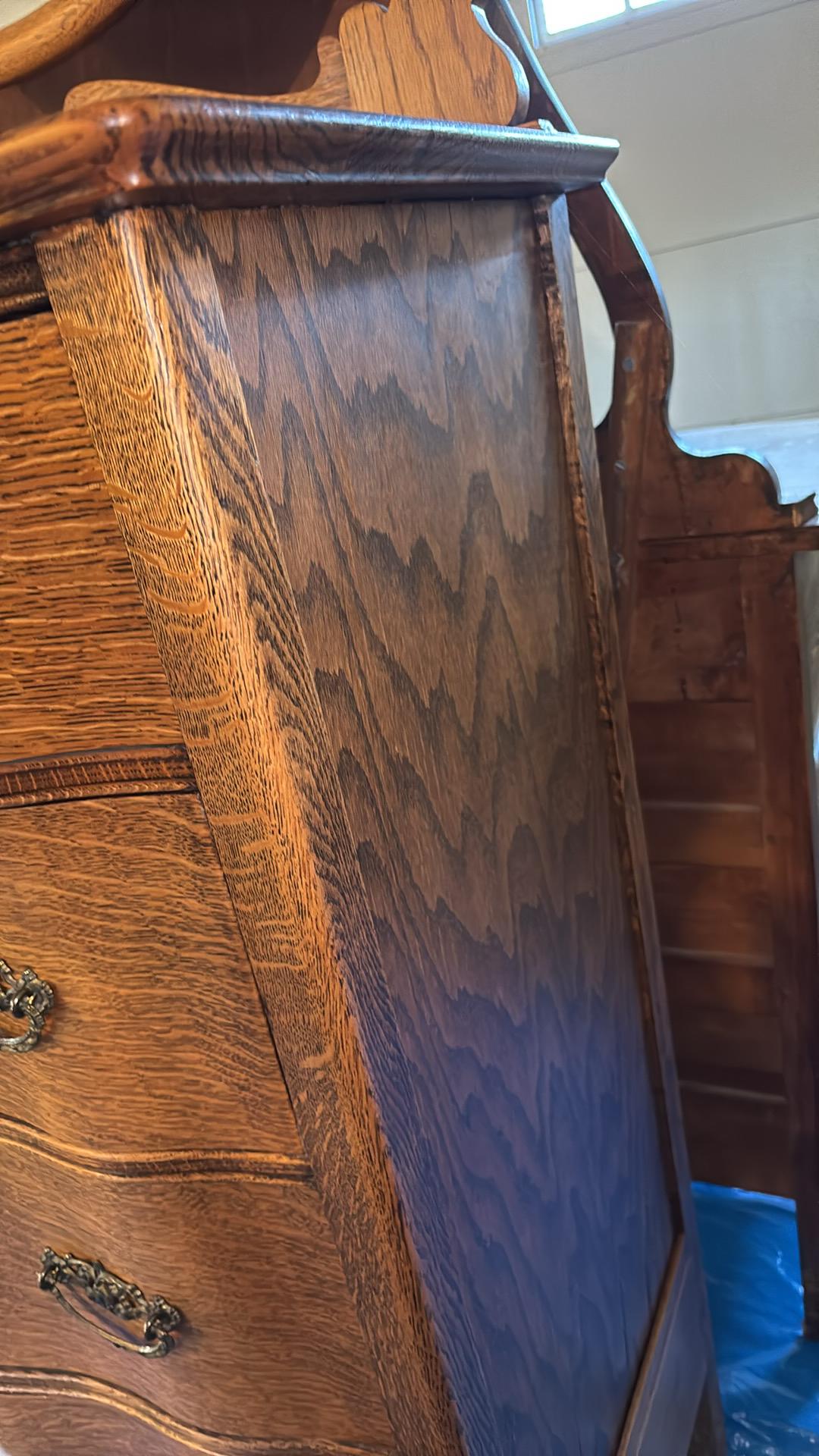 Antique Oak Dresser W/ Mirror, 6 Drawers - PICKUP IN AMHERST - Restored ...