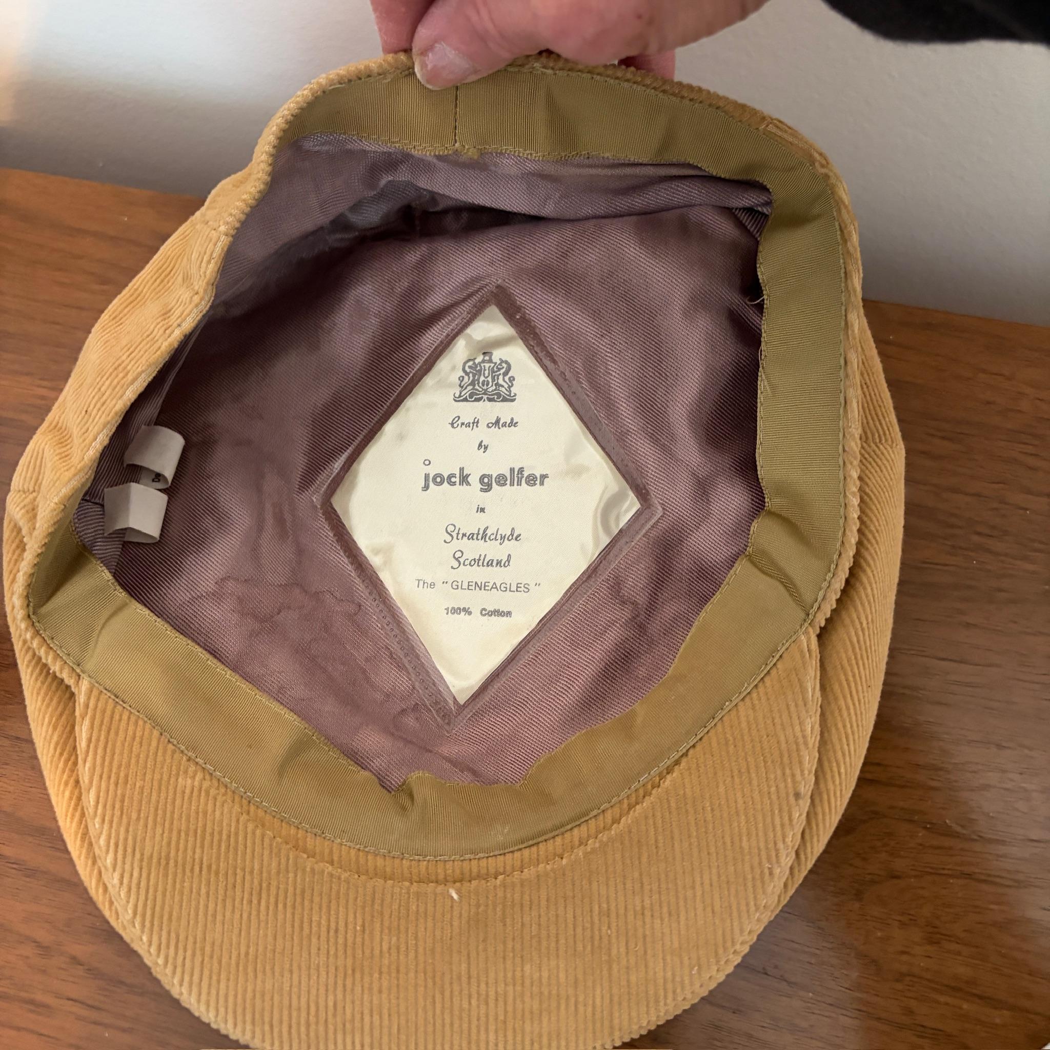 Corduroy Newsboy Cap "The Gleneagles, Jock Gelfer Scotland (BR) #126009 ...