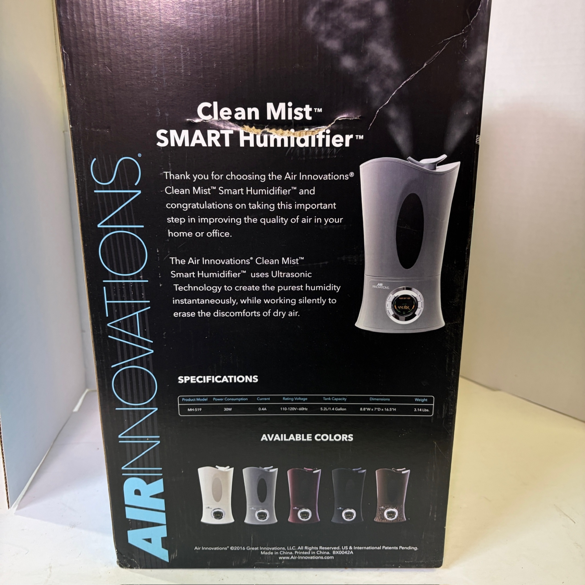 Air Innovations Clean Mist SMART Humidifier, Ultrasonic, 1.6 Gallons ...
