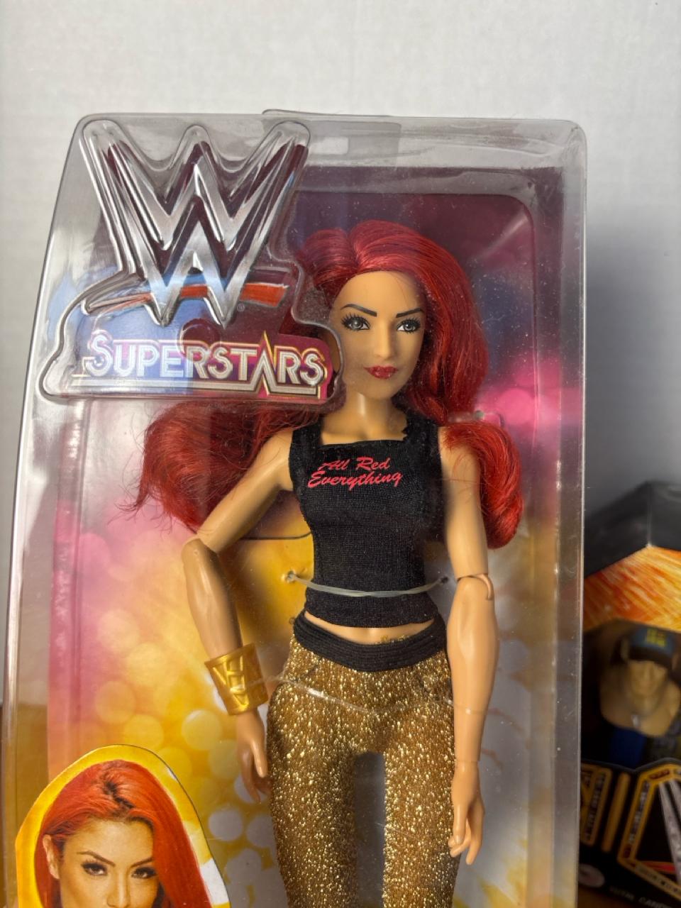 WWE Superstars Eva Marie Doll By Mattel & WWE PEZ Champion Gift Set W ...