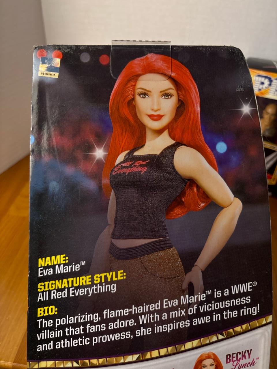 WWE Superstars Eva Marie Doll By Mattel & WWE PEZ Champion Gift Set W ...