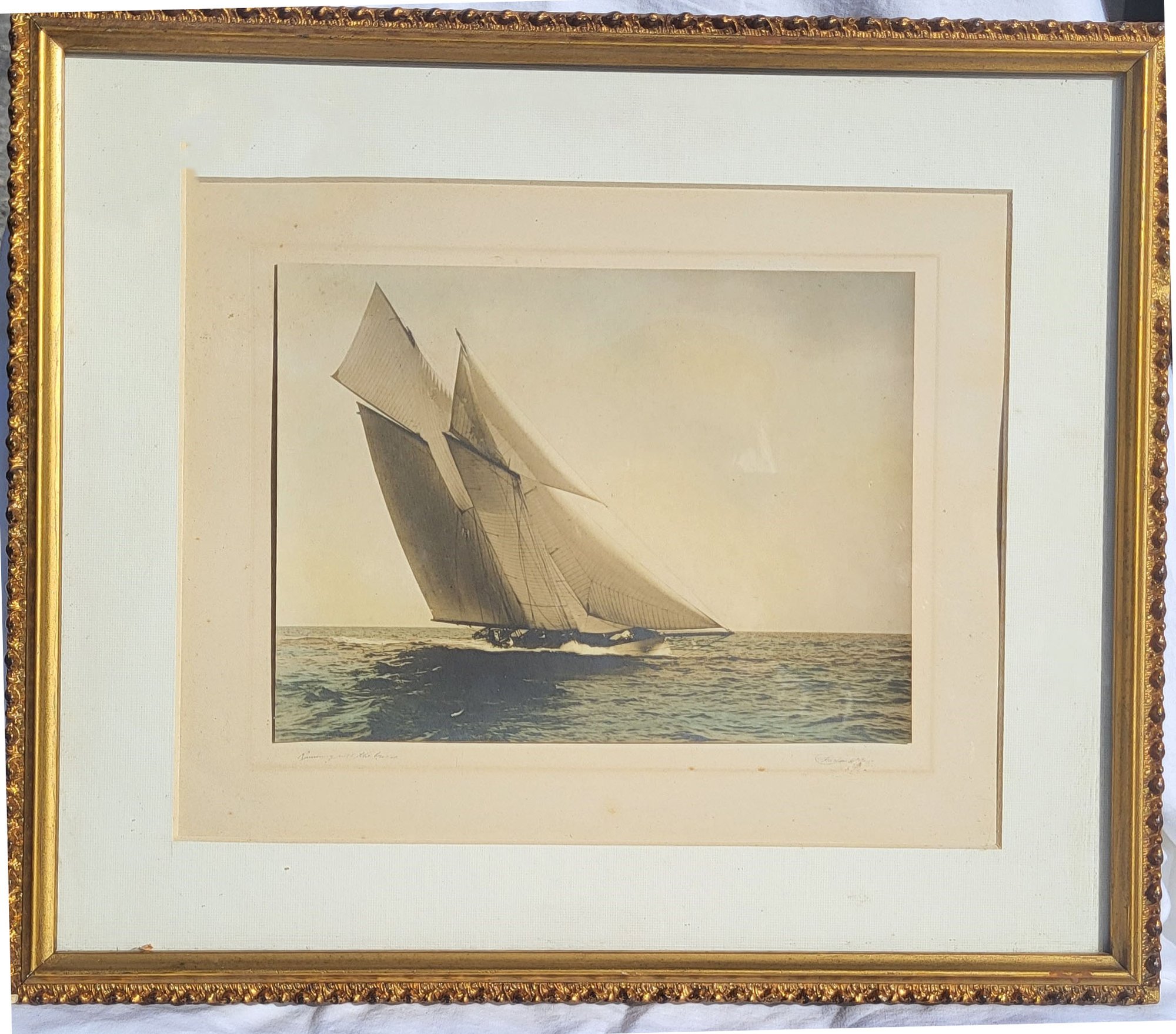 Schaefer/ross Running With The Breeze Hand-tinted Nautical Photograph ...