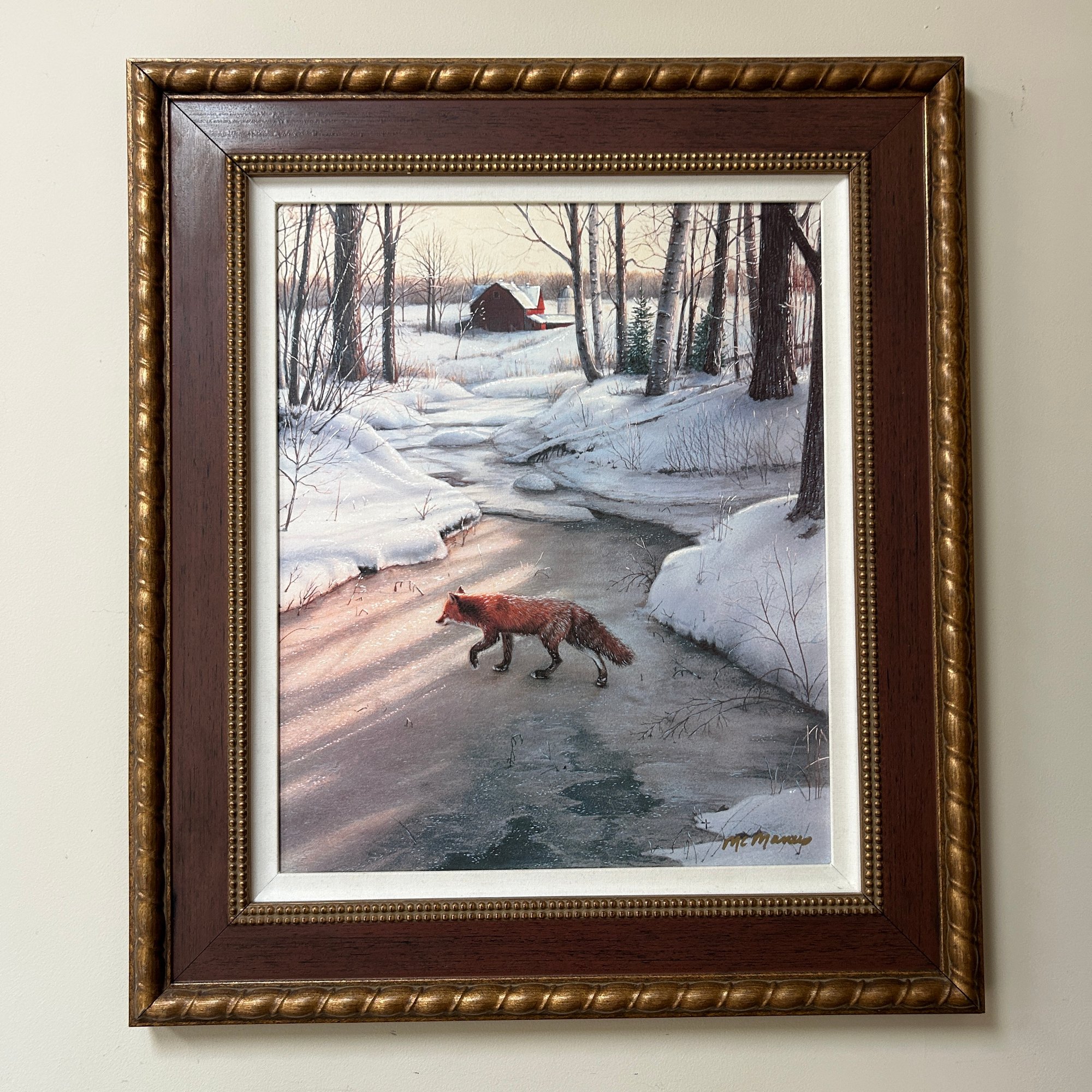 "Red Fox" By Artist Pat McManus, Signed Giclee In Color On Canvas, W ...
