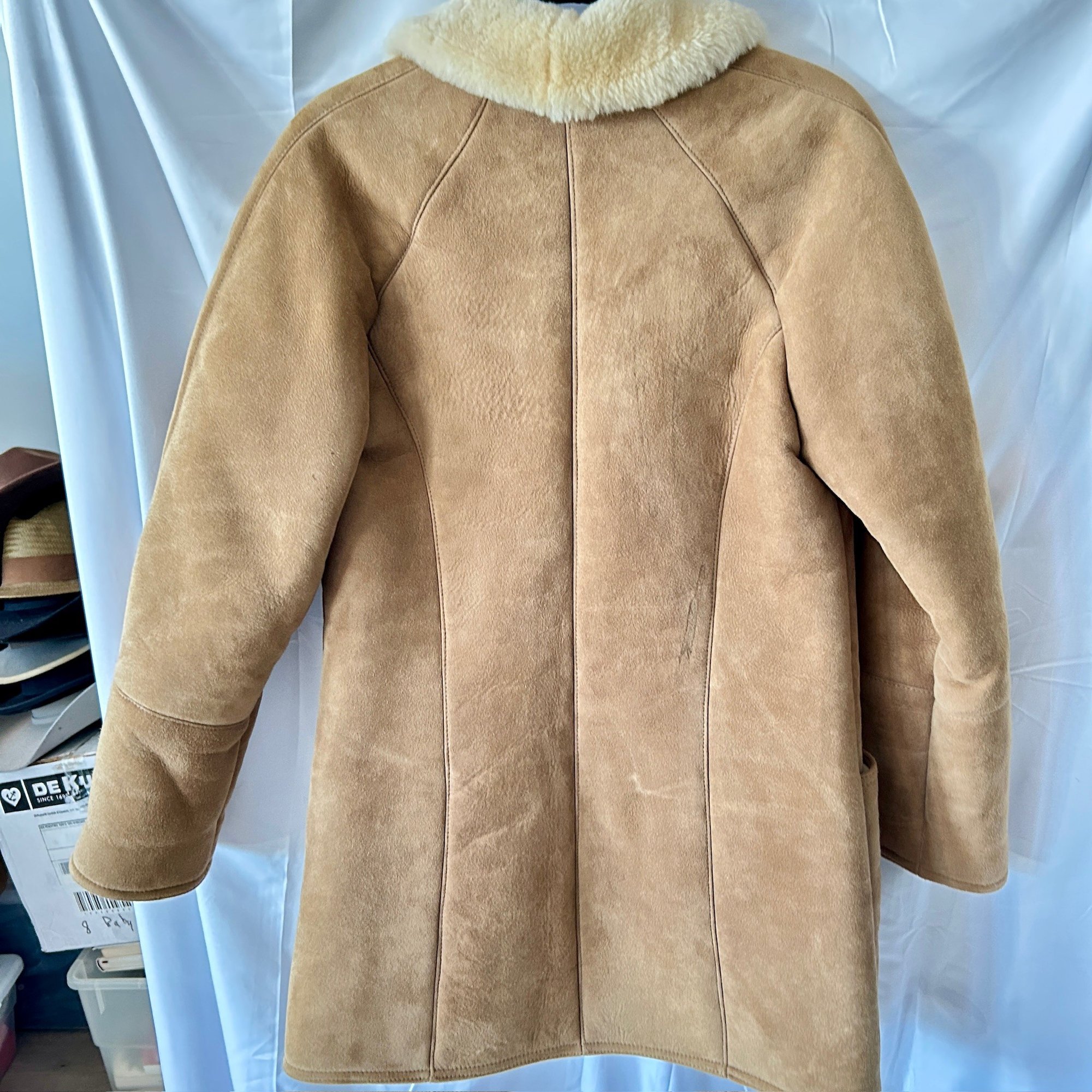 "Knights Tailor Ltd" Ladies Tan Sheepskin Coat W/ Plush Collar ...