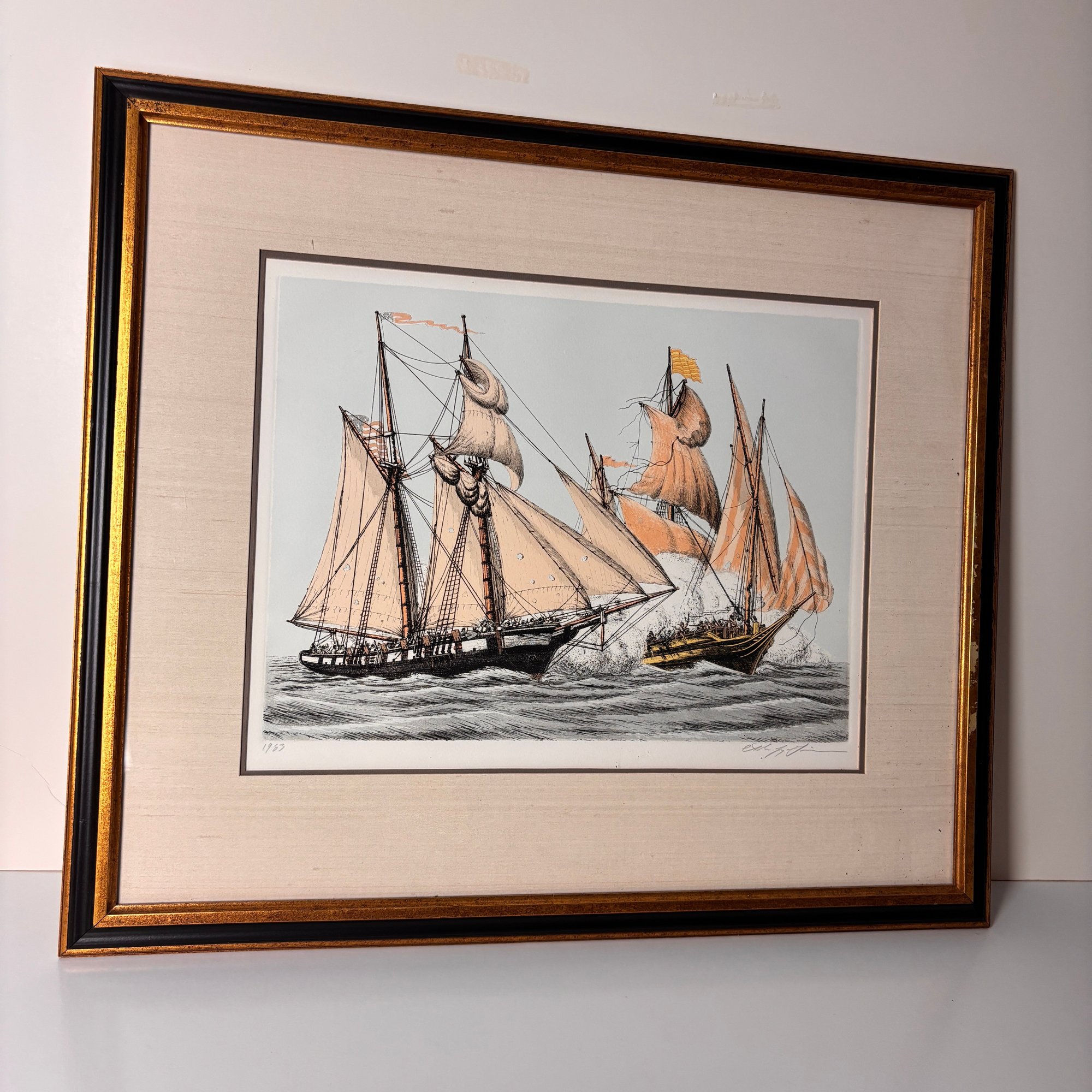 Framed "The Enterprise" By Alan Jay Gaines With Certificate Of ...