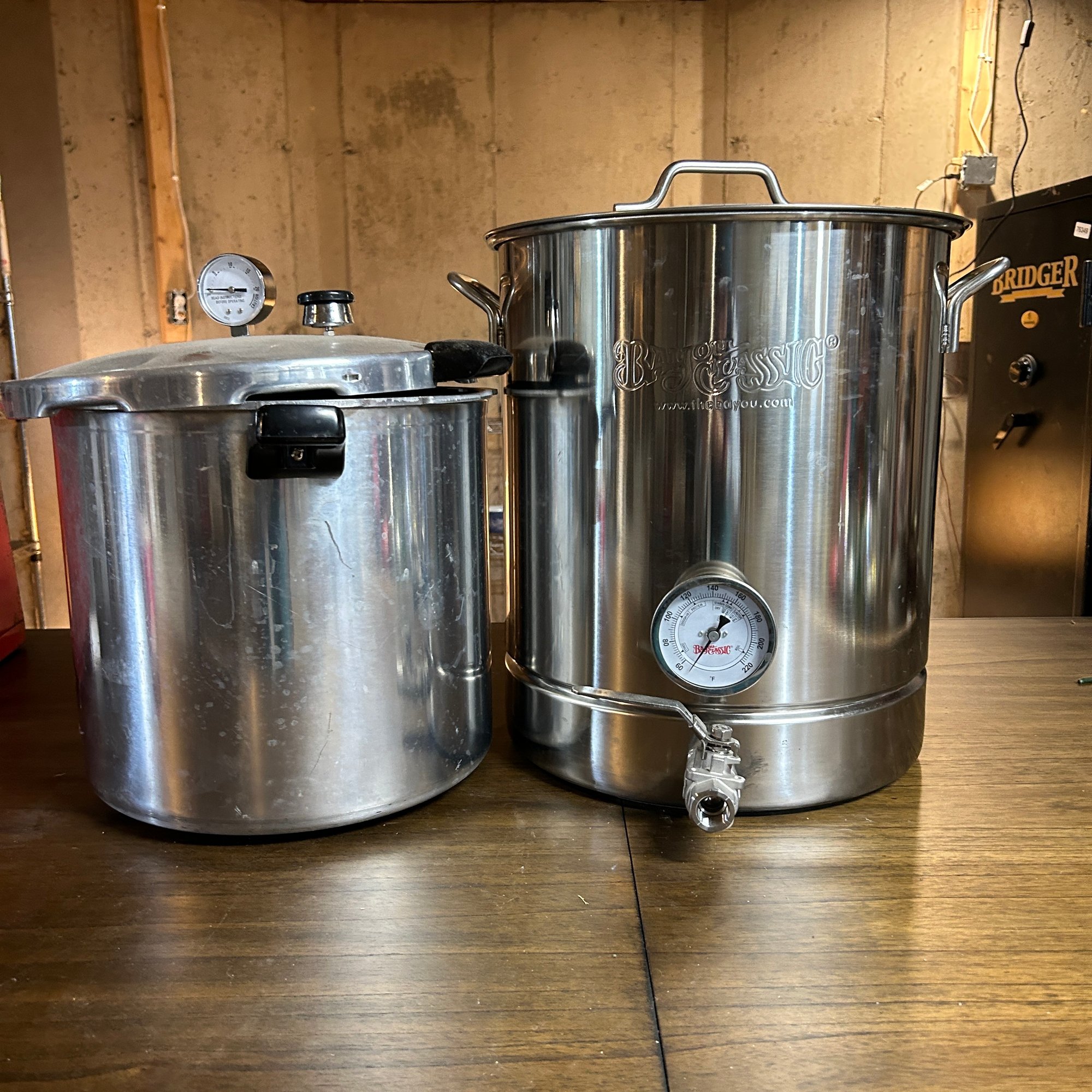 Pair Of Large Stainless Steel Pressure Cooking Pots (BSMT) #76415 ...
