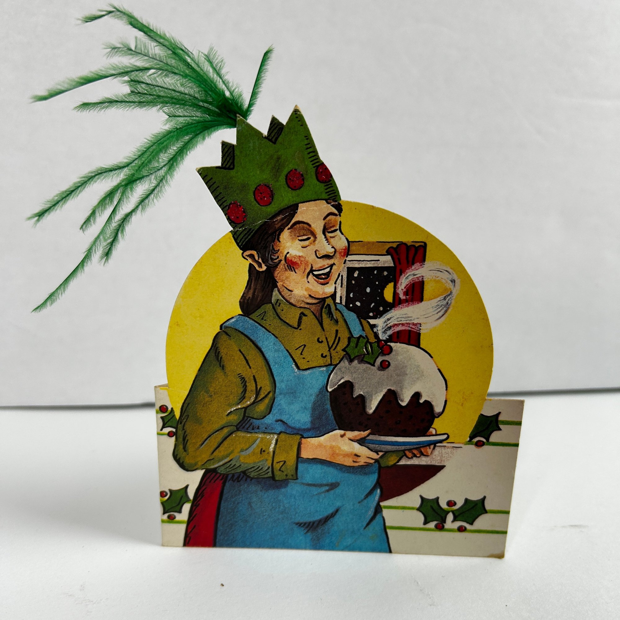 Vintage Die-cut Christmas Card, The Christmas Story Book & Paper Candle ...