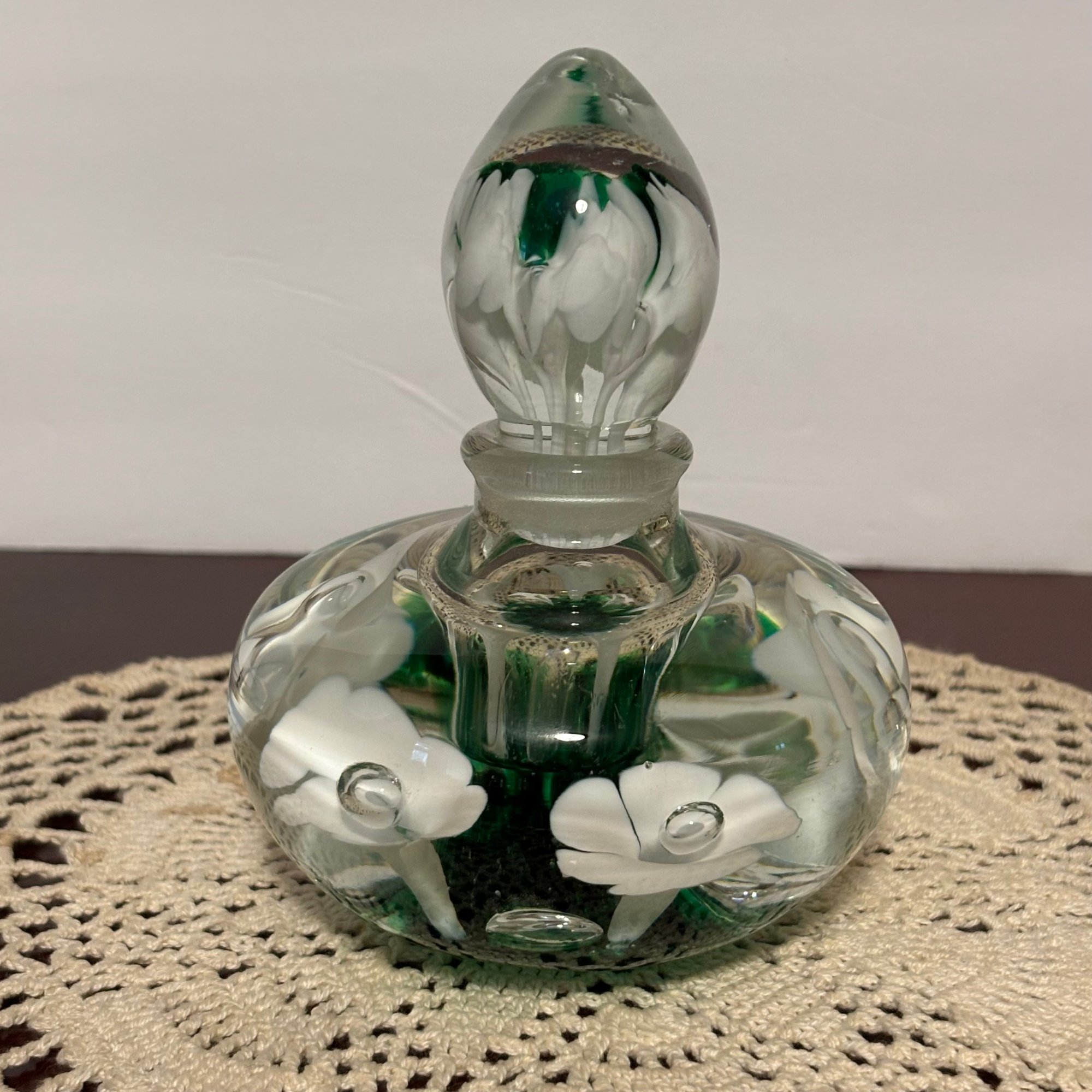 Vintage St. Clair Controlled Bubble Glass Floral Paperweight/Perfume ...