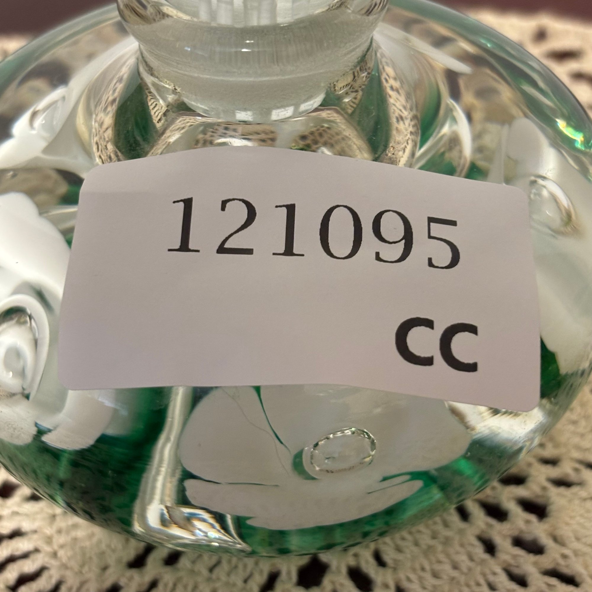 Vintage St. Clair Controlled Bubble Glass Floral Paperweight/Perfume ...