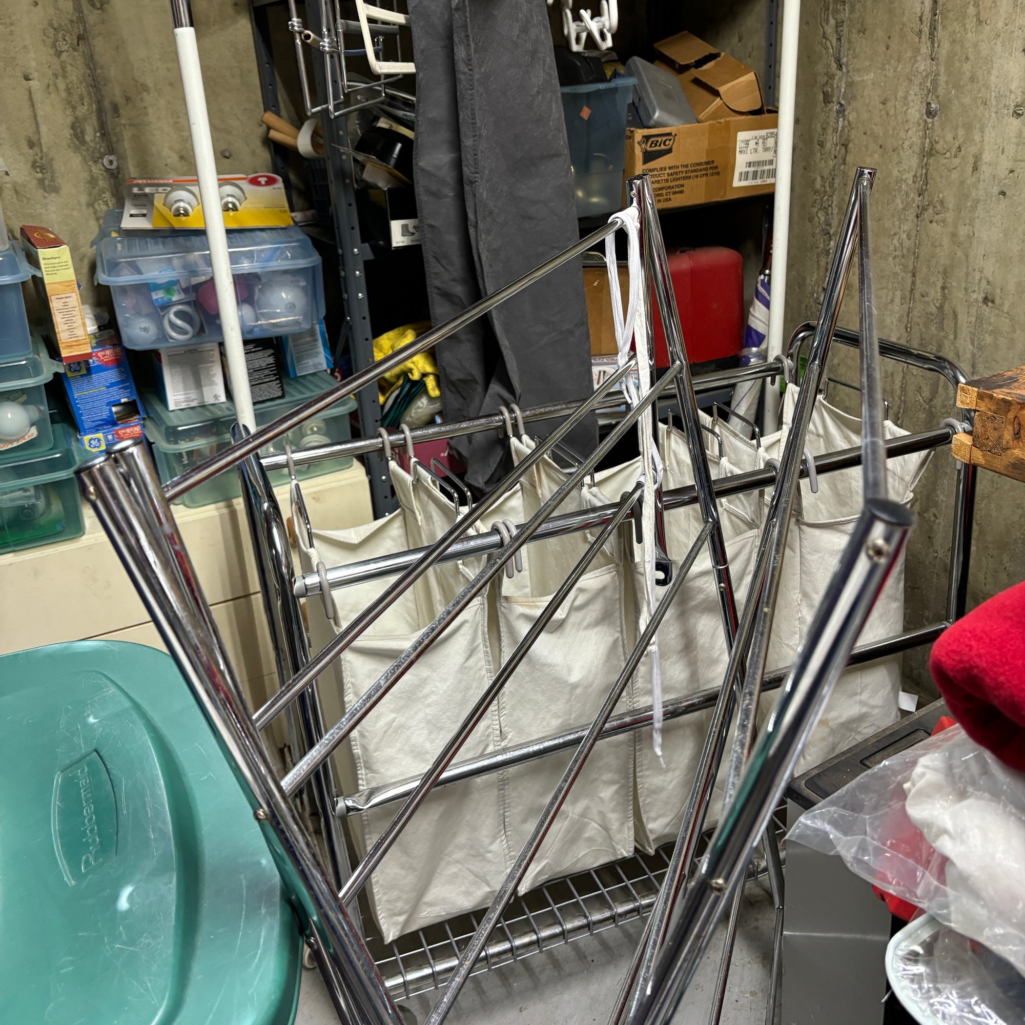 Trio Of Laundry Day Must Haves! 4 Compartment Hamper, Hanging Rack With ...