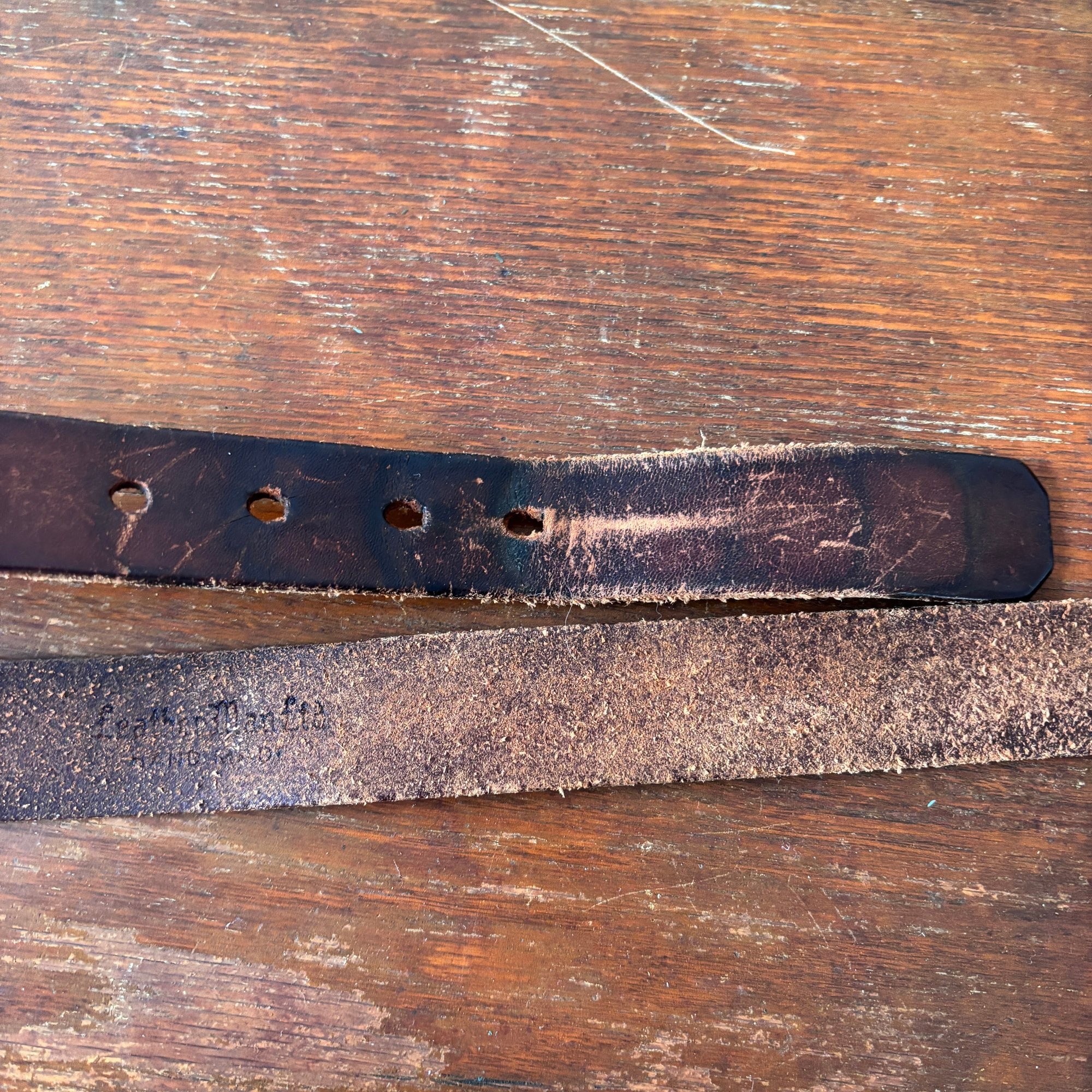 Two Vintage Leather Belts, One With Embossed Floral Design (MB) #119300 ...