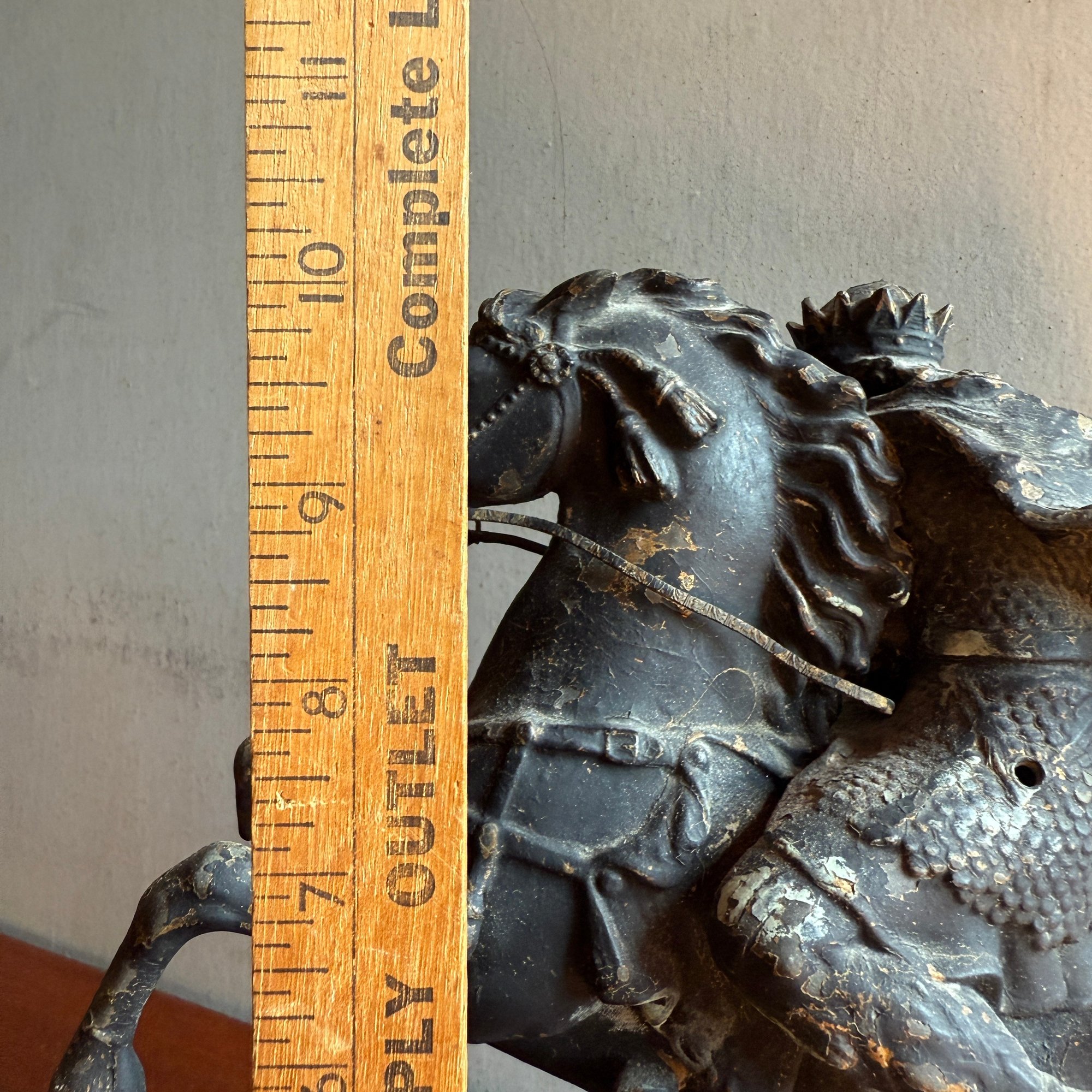 Vintage Bronze Crusader On Horseback (attic) #98622 | Auctionninja.com