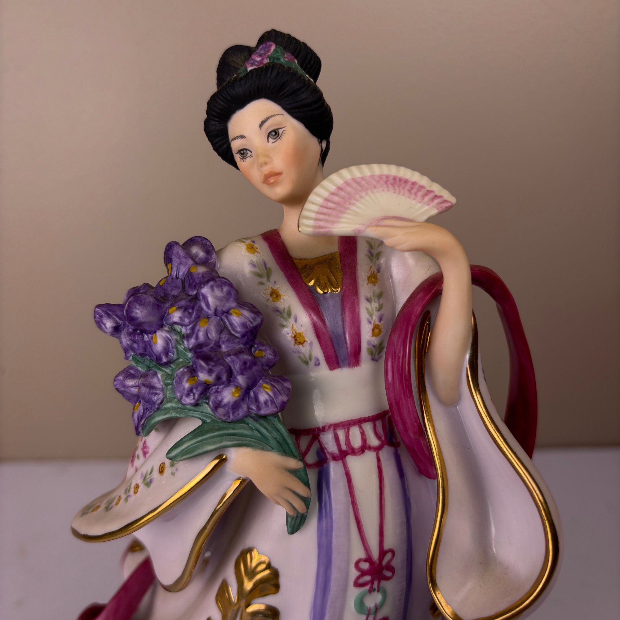 "The Iris Princess" By Lena Liu, Porcelain Danbury Mint Figurine (LR) #114755 | Auctionninja.com