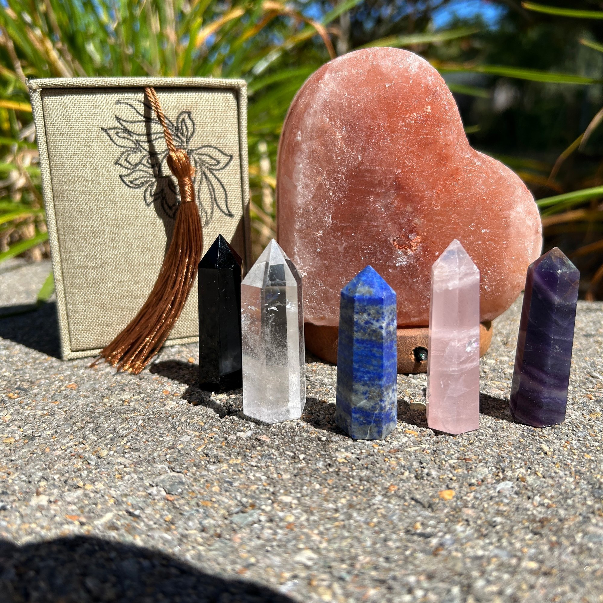 Heart Shaped Pink Crystal & 5 Very Small Crystal Point Towers (Garage ...