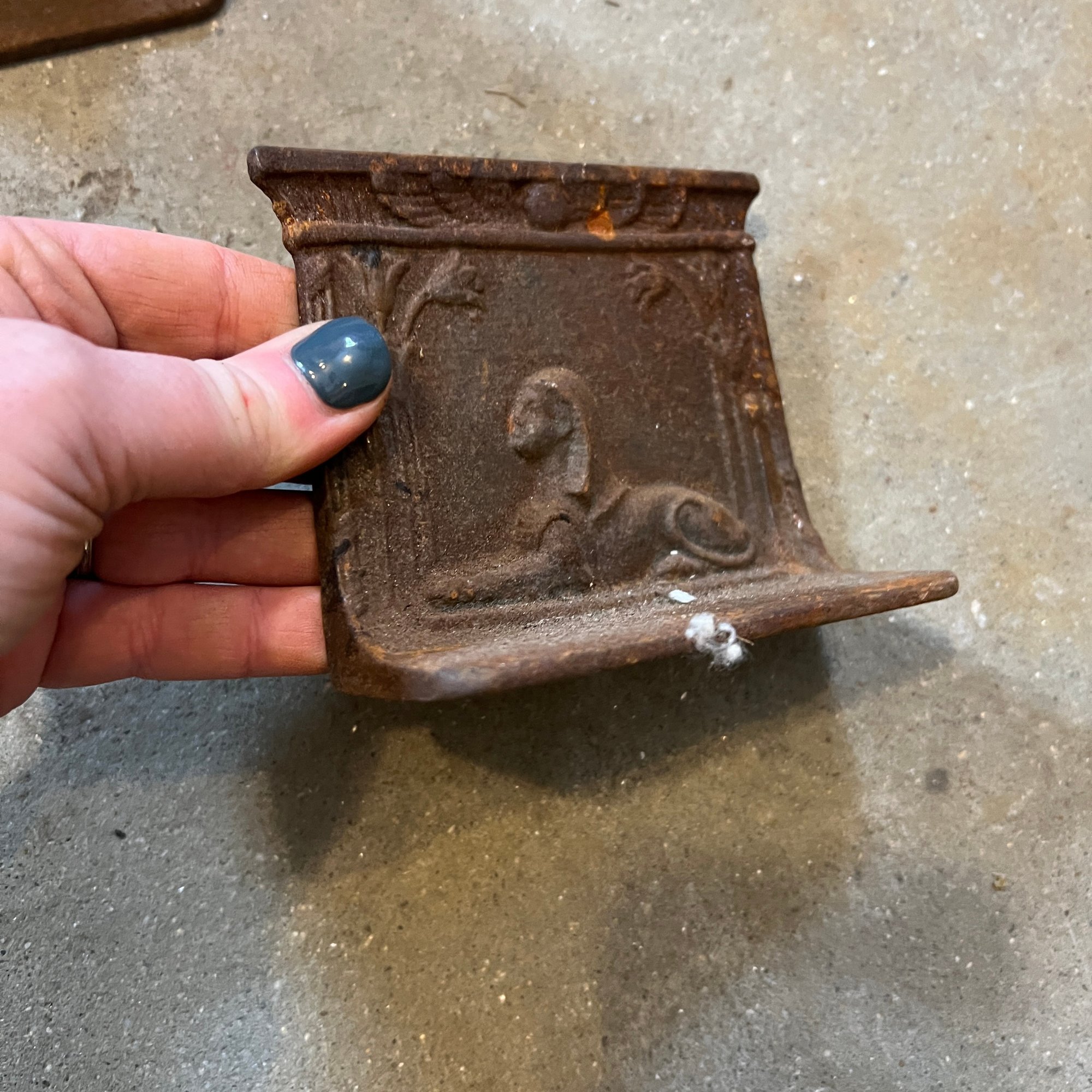 Pair Of Antique Cast Iron Egyptian Revival Sphinx Bookends (Garage ...
