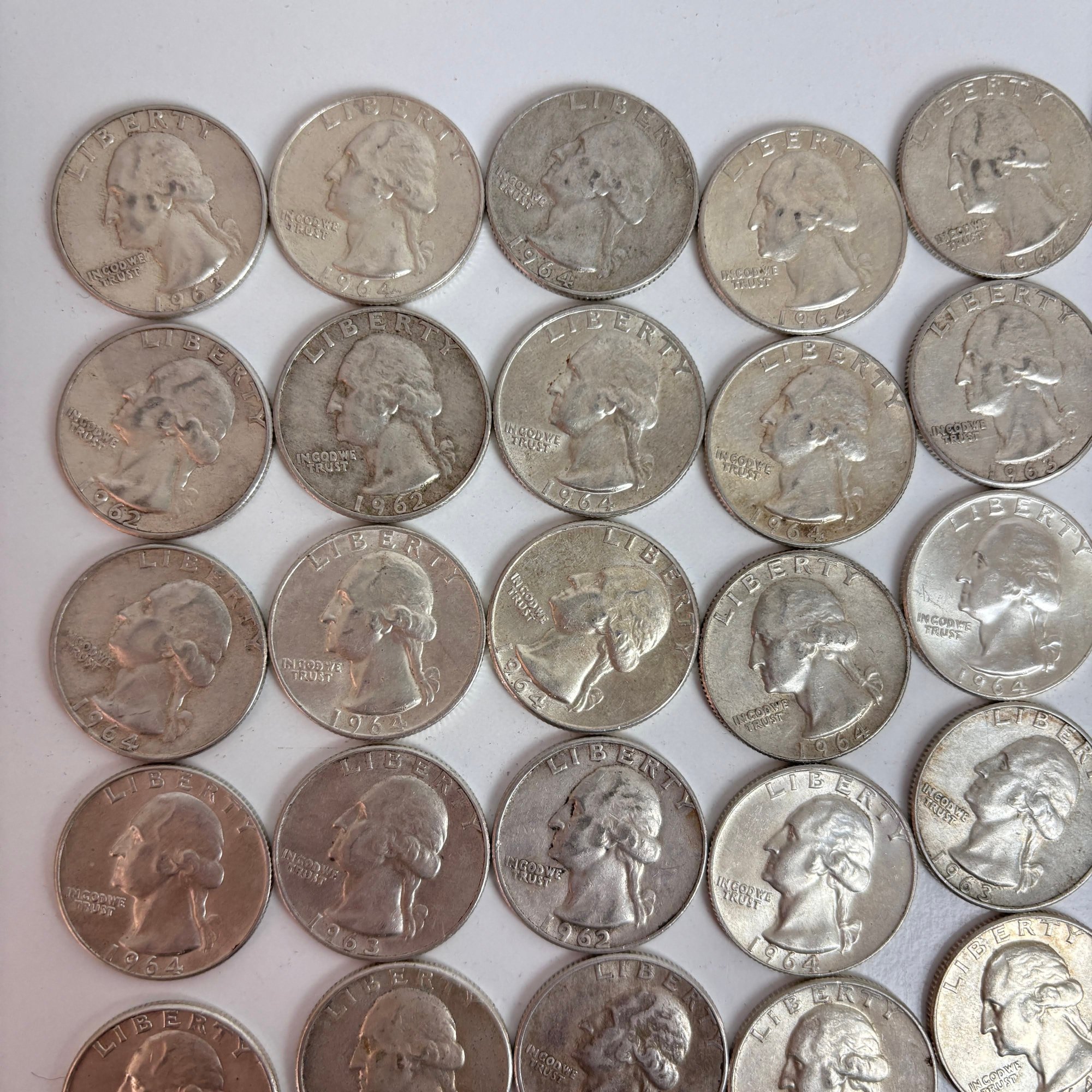 Collection Of 46 Vintage Quarters, From 1940s-60s, One With No Visible ...