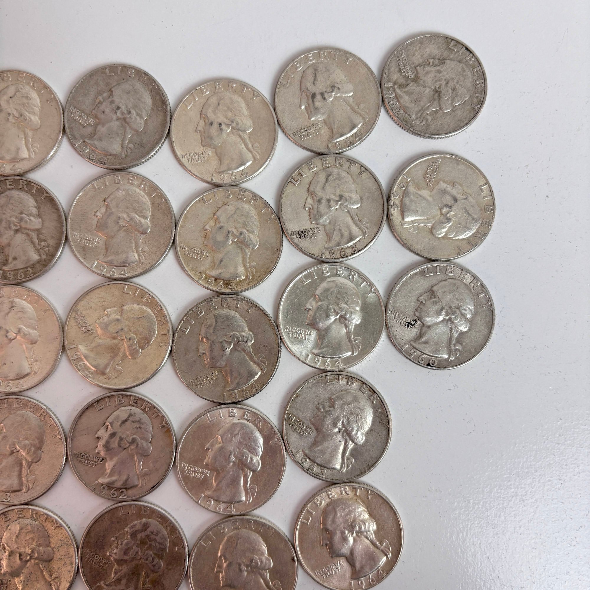 Collection Of 46 Vintage Quarters, From 1940s-60s, One With No Visible ...
