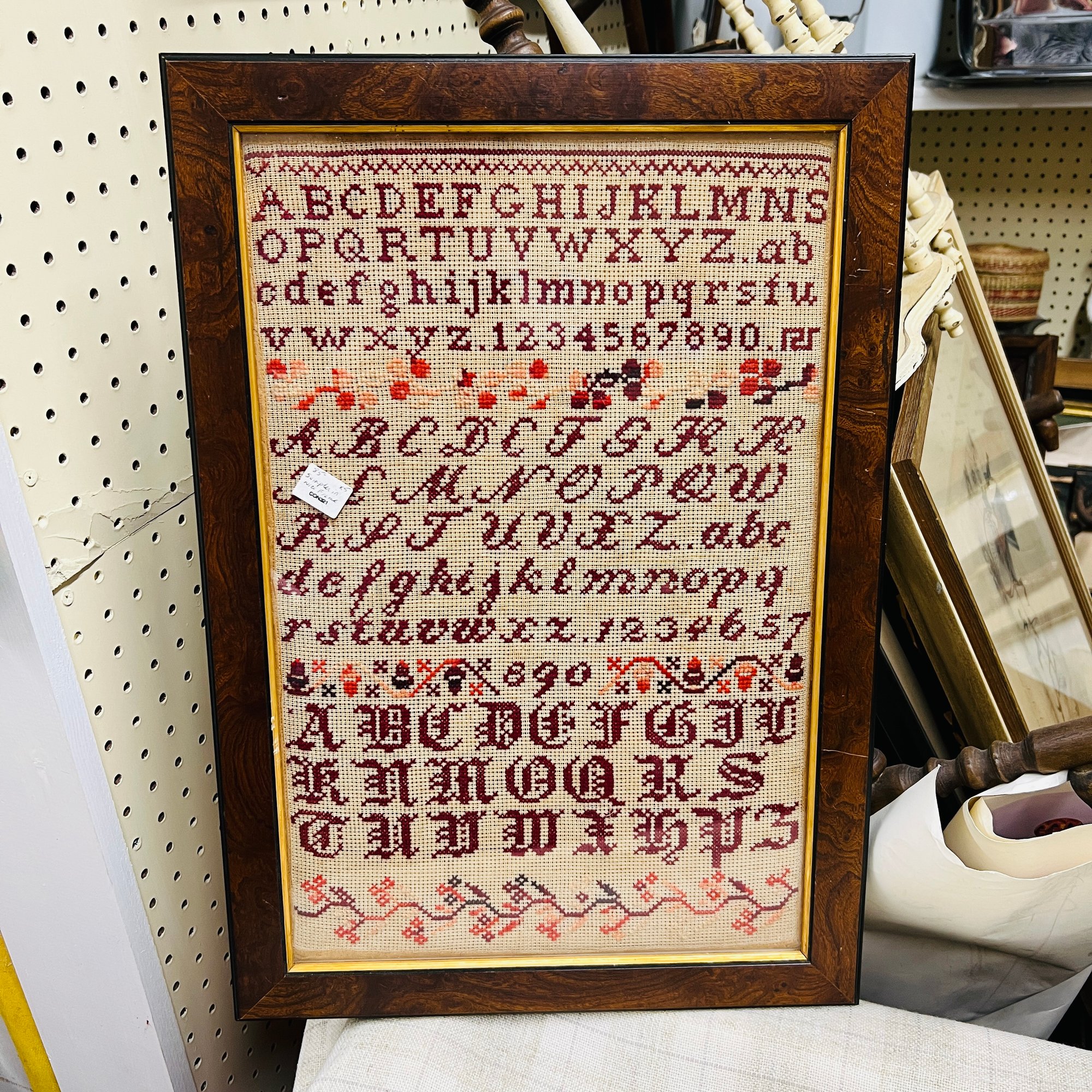 Framed Cross-stitch Sampler (L1) #79825 | Auctionninja.com